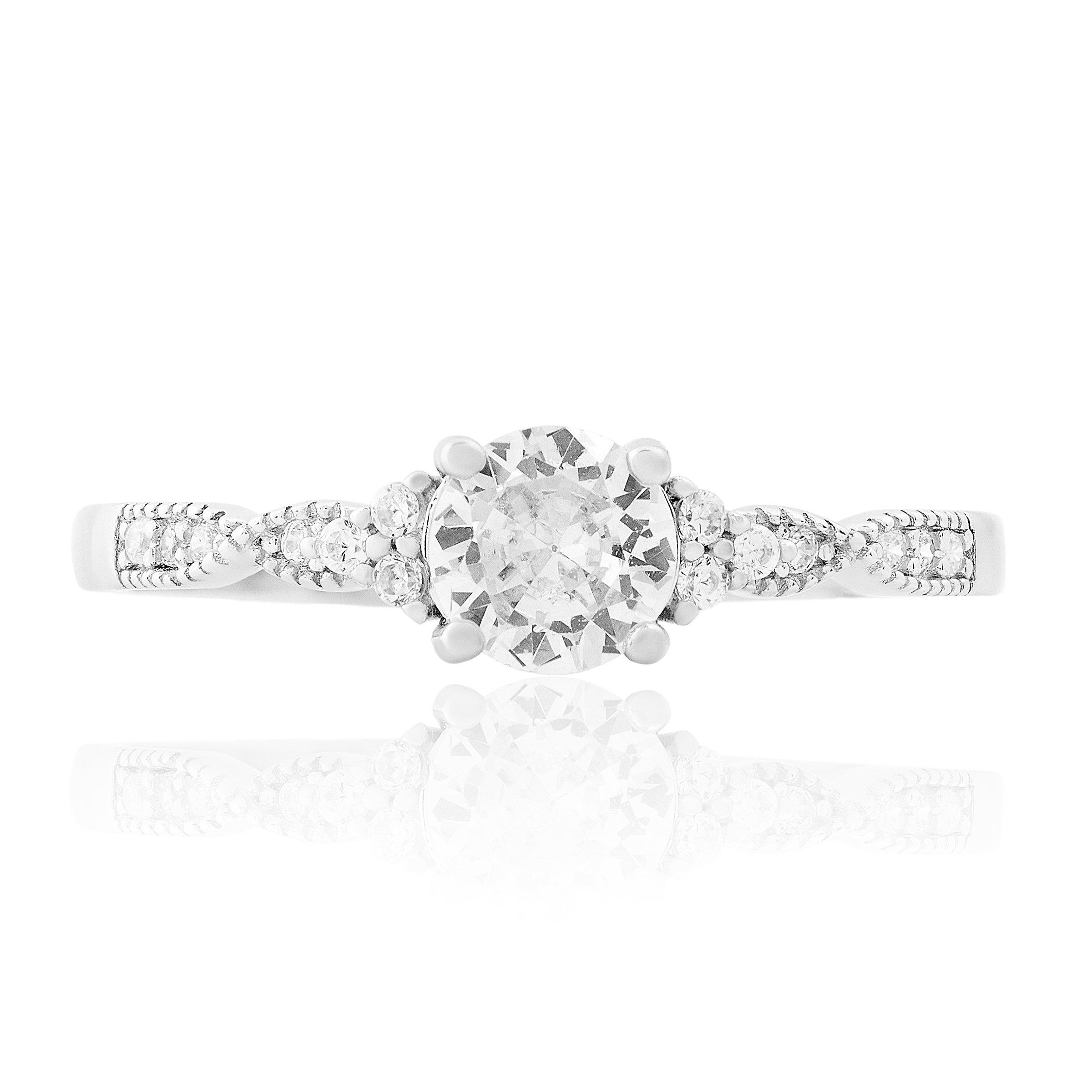 Sterling Silver Round Center Stone Ring (3198857) | Sterling Silver