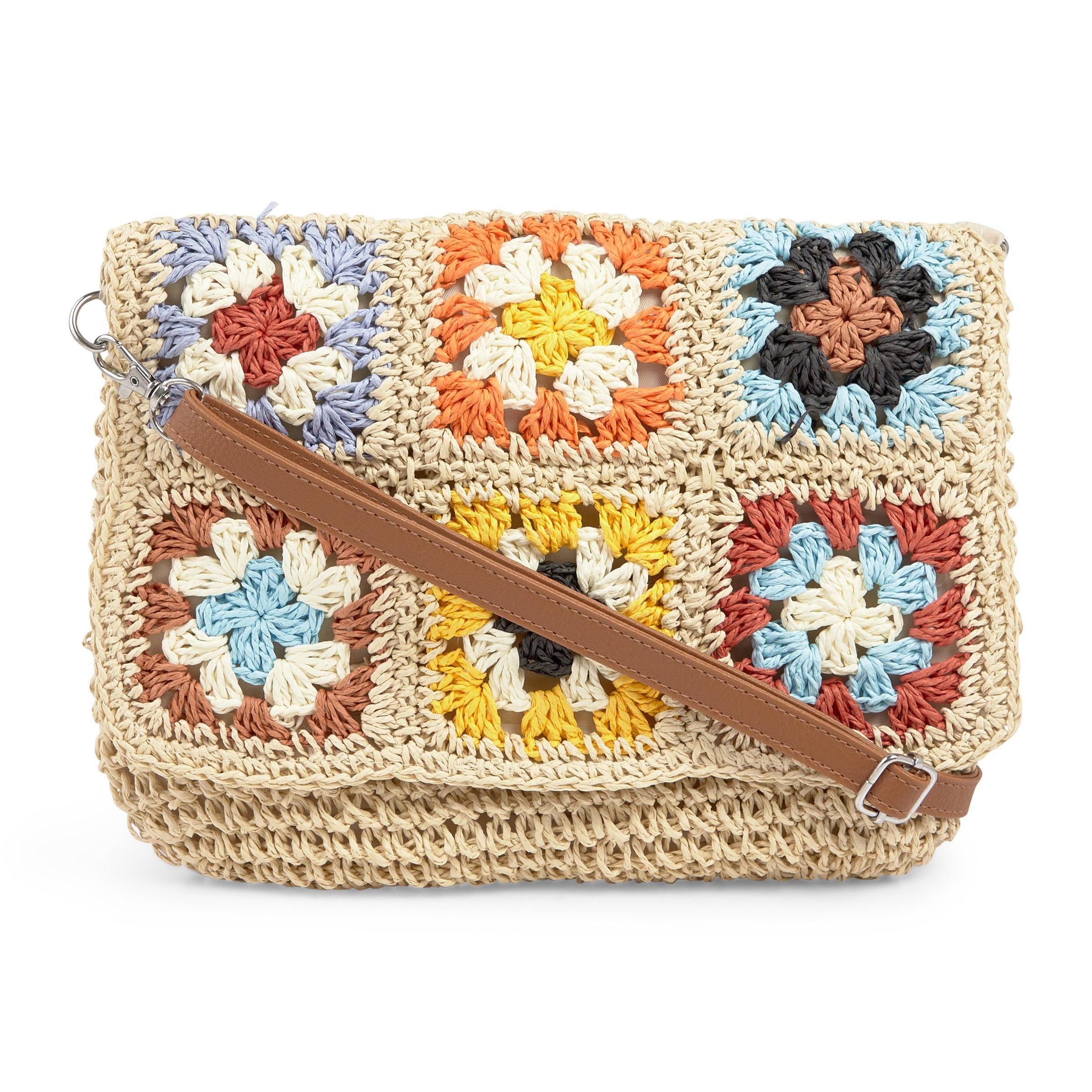 Multi Crochet Quilted Messenger Bag (3198989) | Chameleon Creations Bags