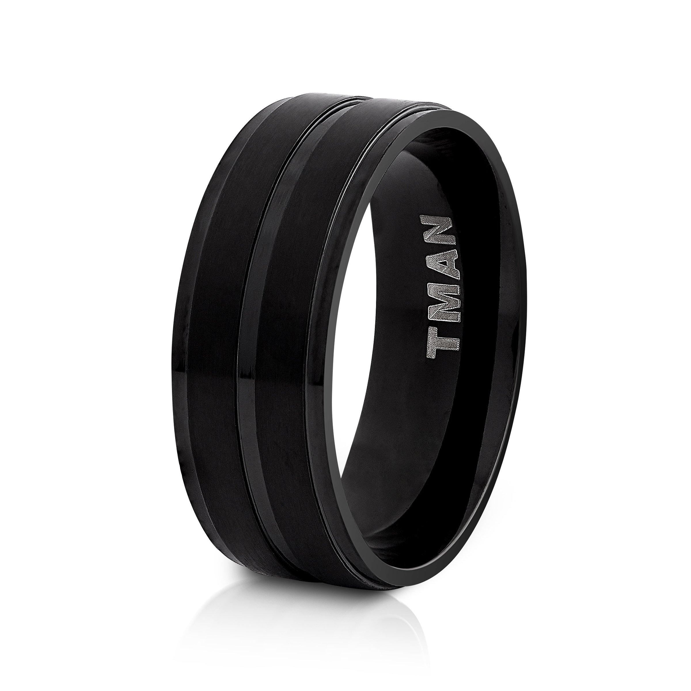 Stainless Steel Black Shiny Matt Ring (3199226) | Stainless Steel