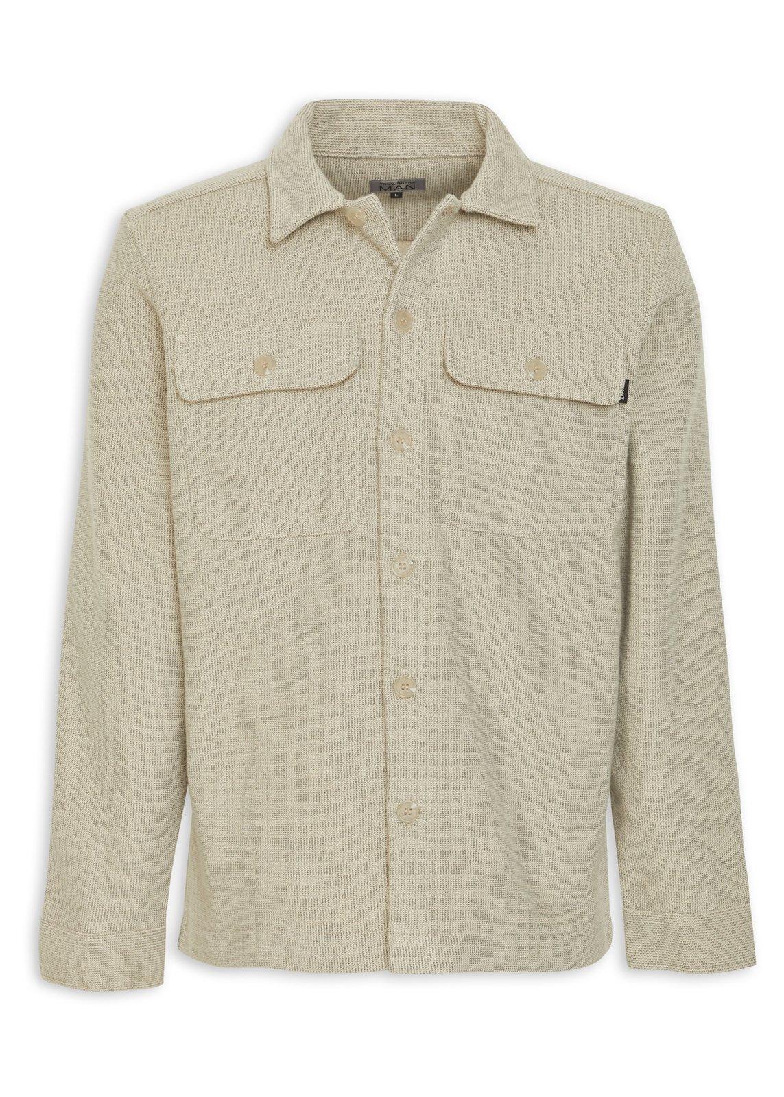 Beige Knit Shacket (3199234) | Truworths Man