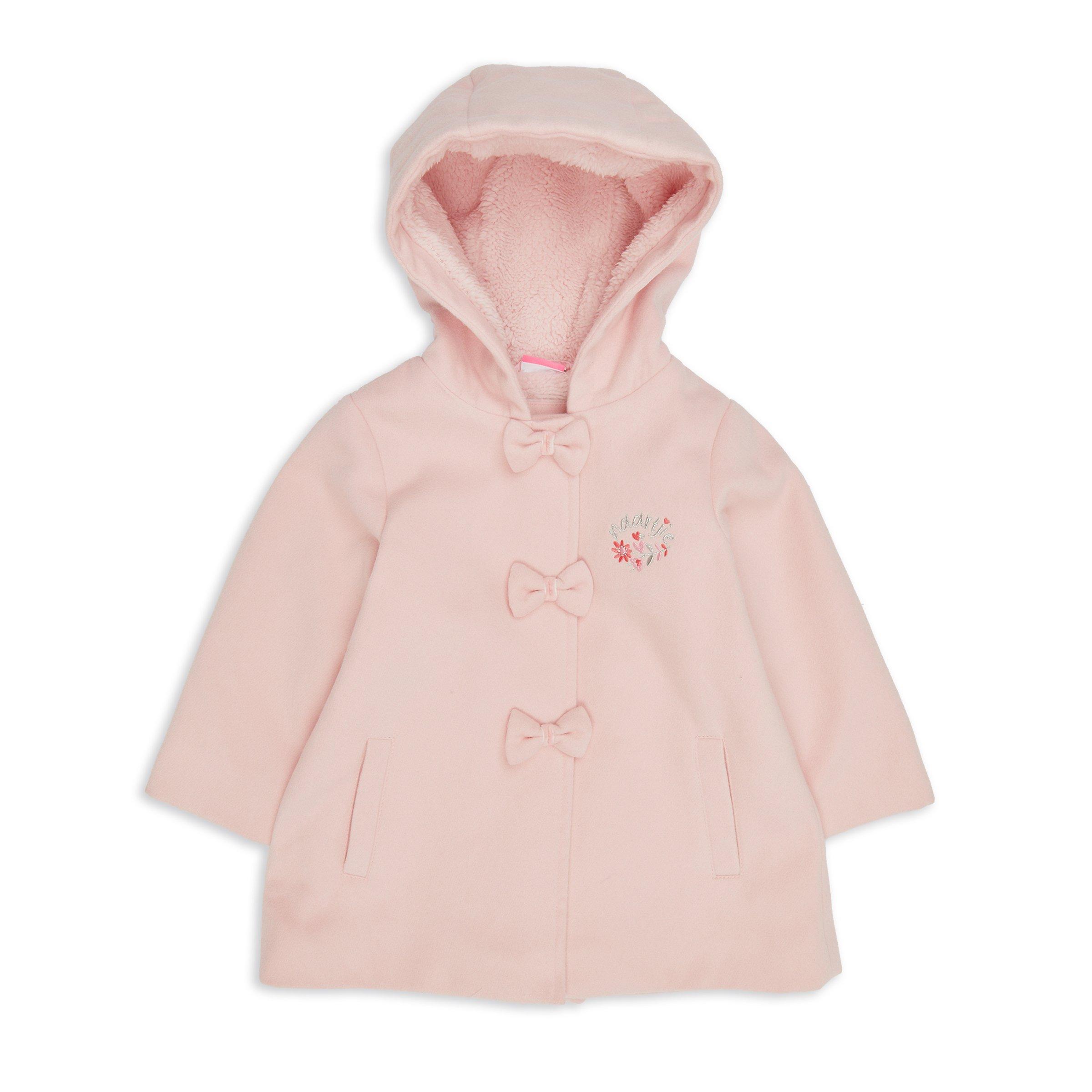 Baby Girls Pink Hooded Melton Coat (3199393) | Naartjie