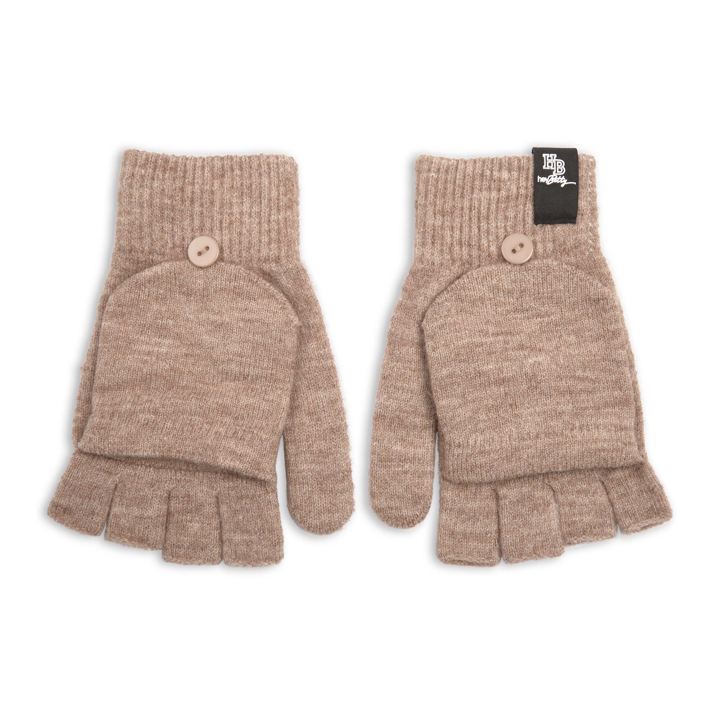 2 in 1 Beige Mitten Gloves (3199758) | Hey Betty