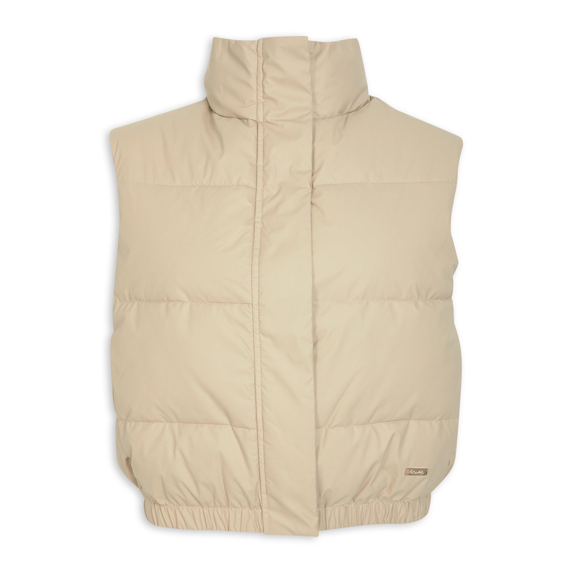 Beige Sleeveless Puffer Jacket (3199887) | Identity