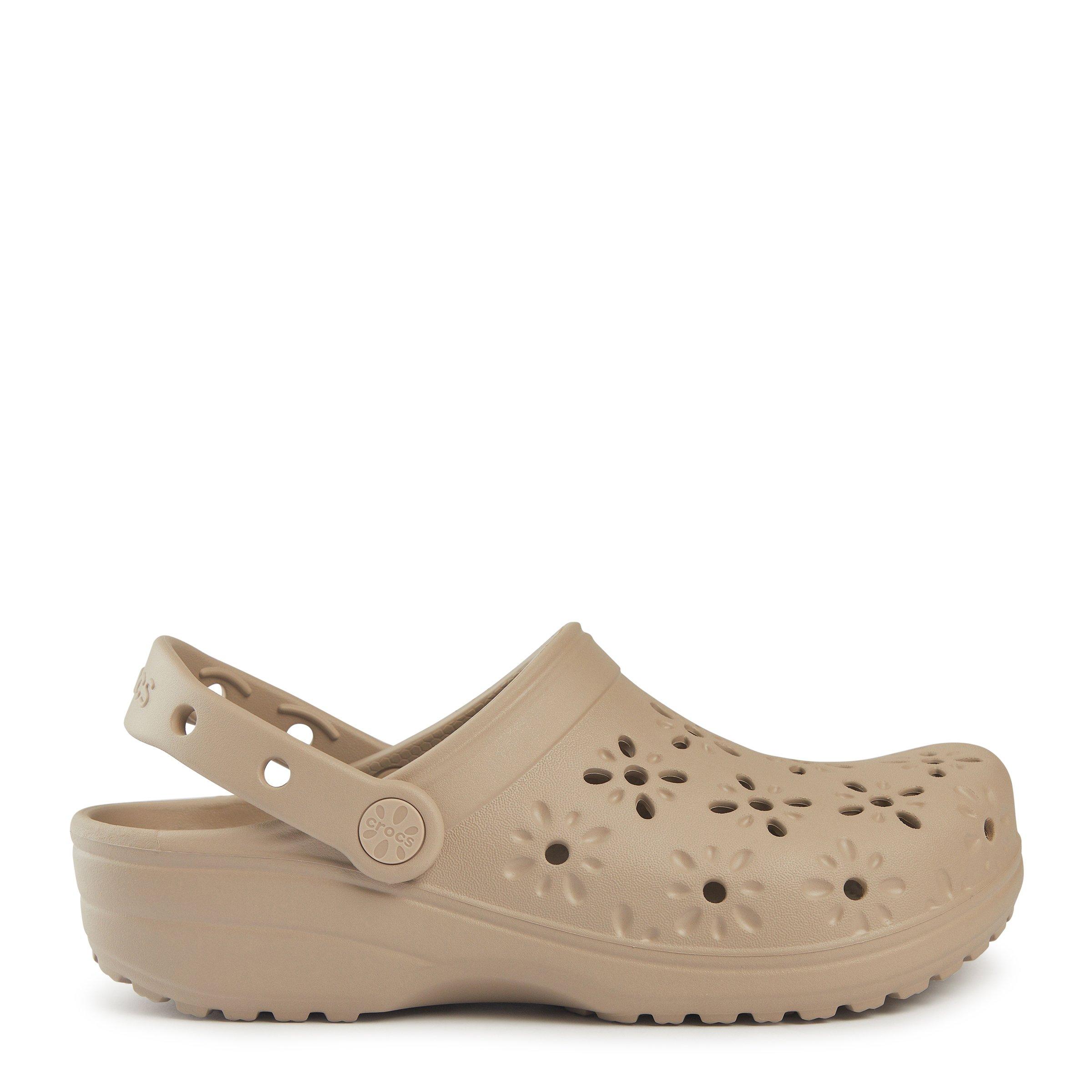 Beige Classic Floral Cut Out Clog (3199925) | Crocs