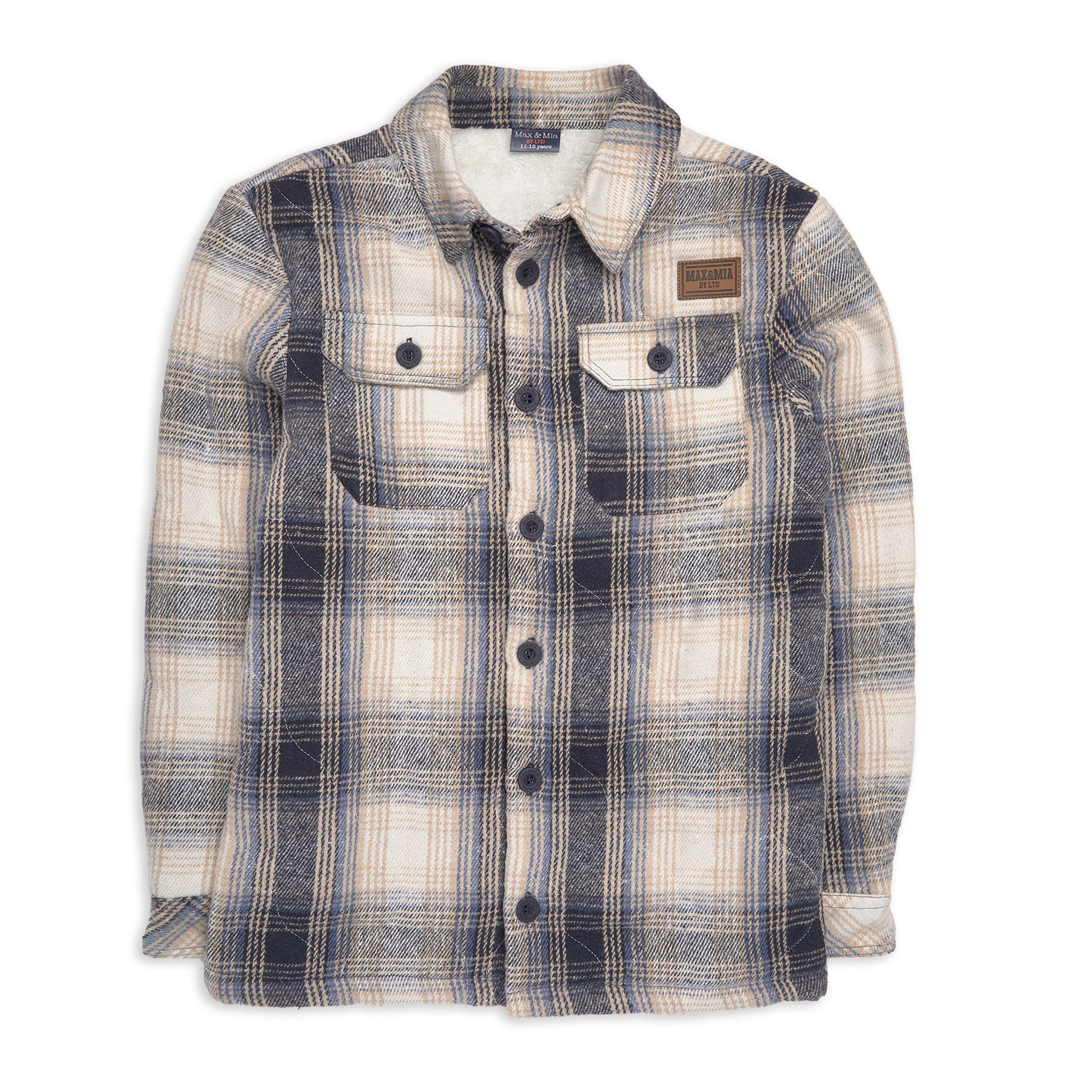 Boys Beige Check Shacket (3199966) | Max & Mia
