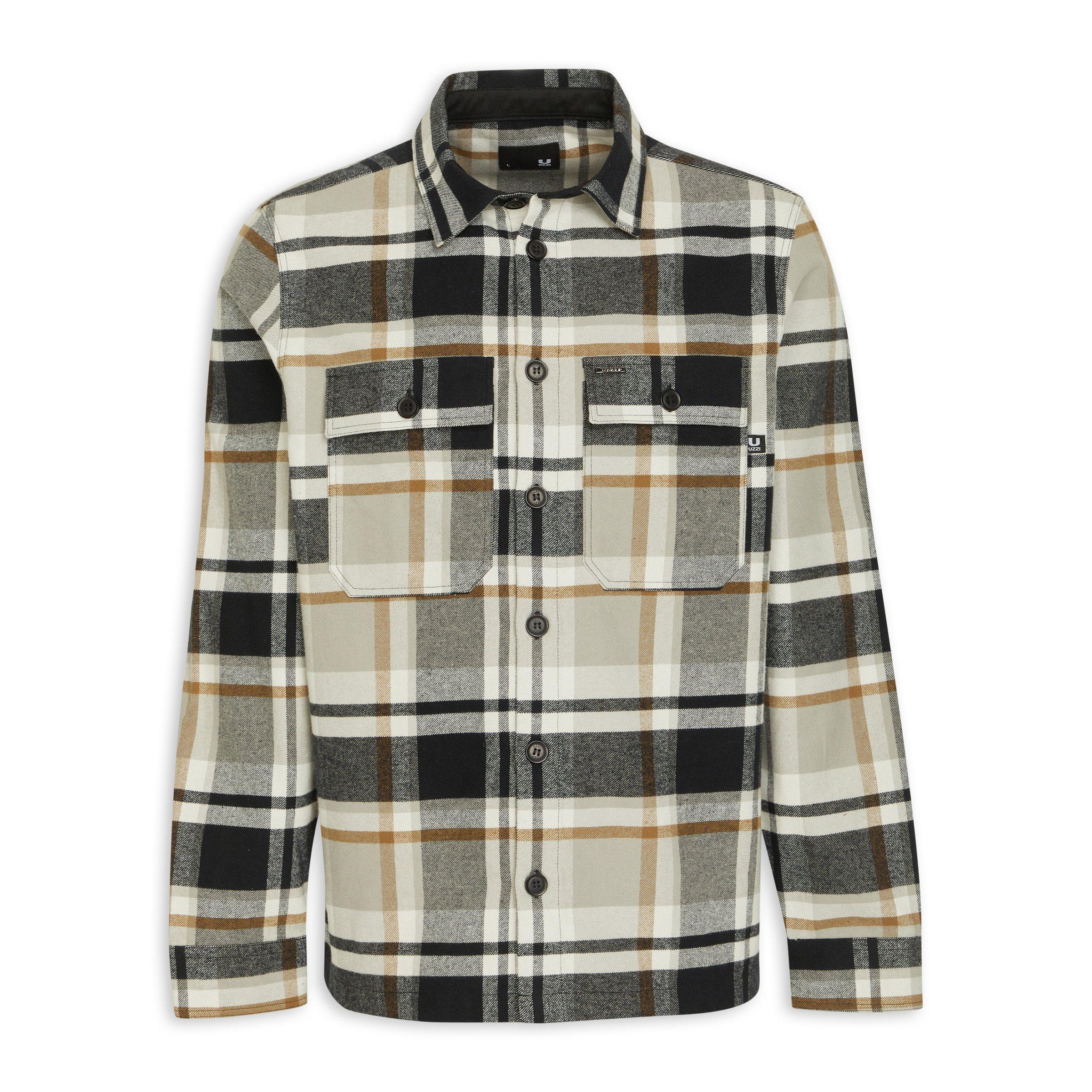 Beige Check Shacket (3200038) | UZZI