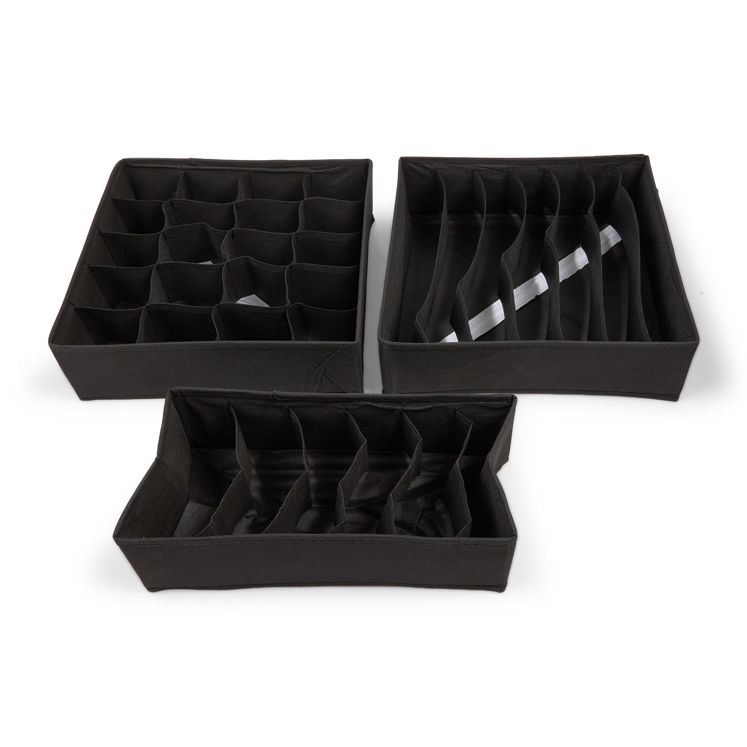 Black 3 Piece Drawer Organiser (3200056) | Loads of Living