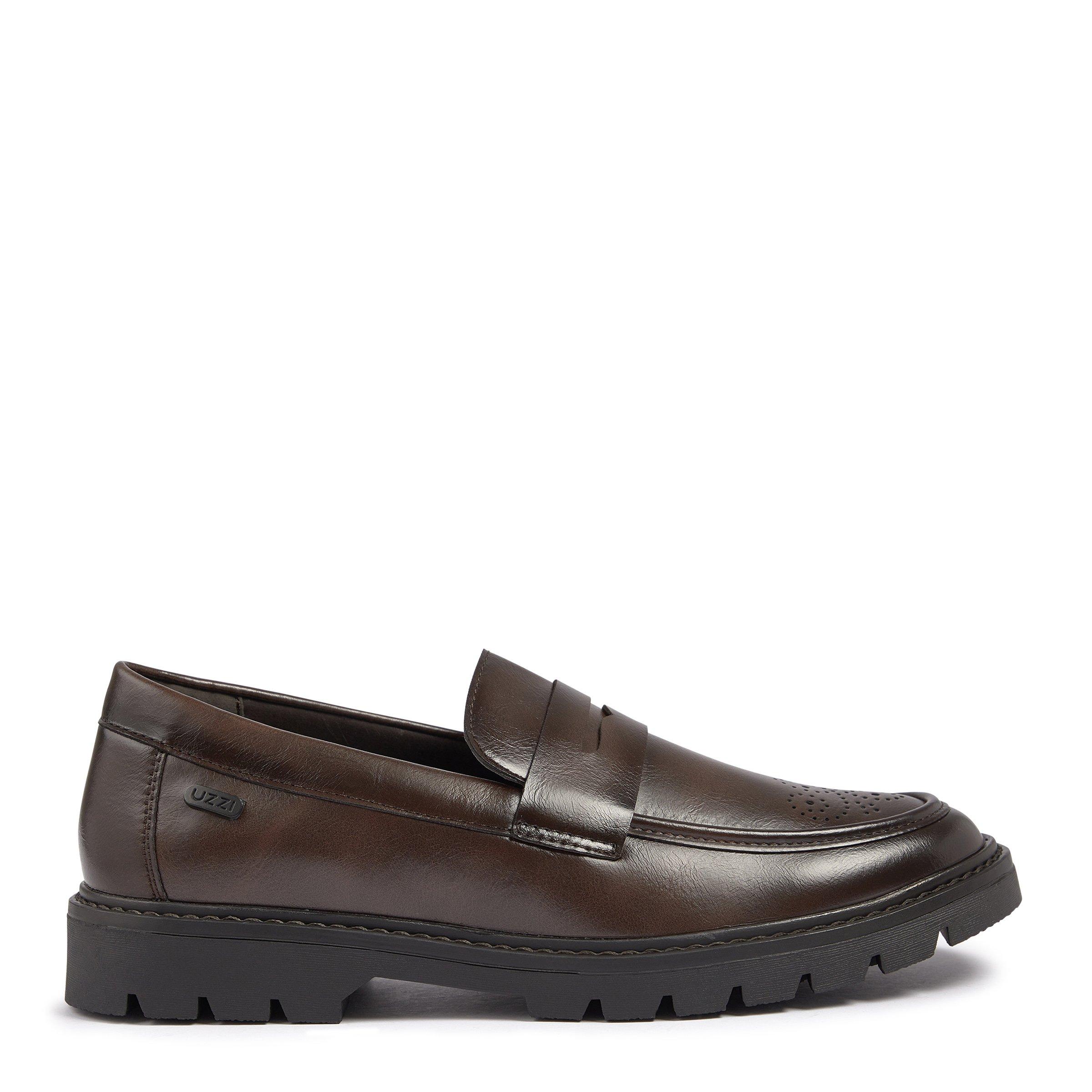 Brown Chunky Loafers (3200185) | UZZI