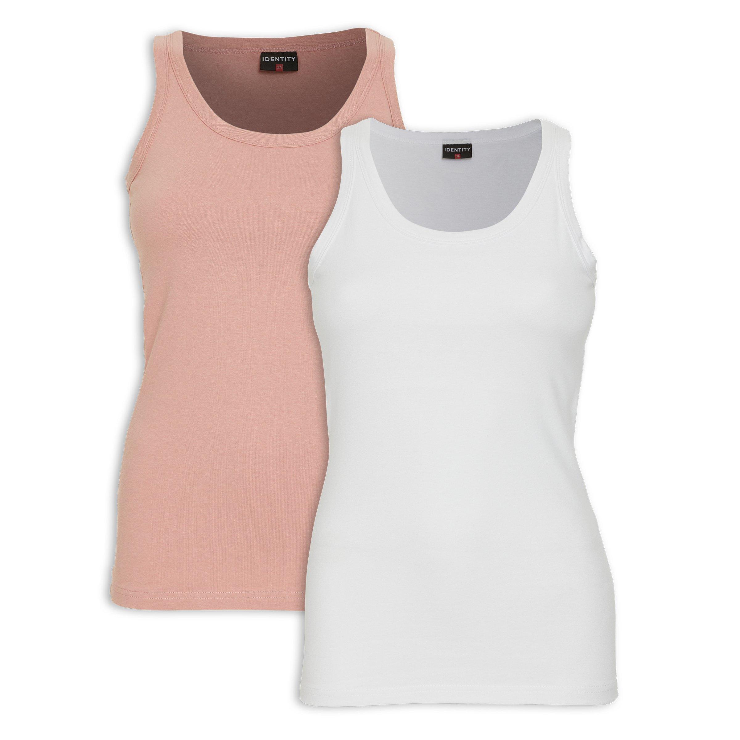 2-pack White and Pink Vests (3200315) | Identity