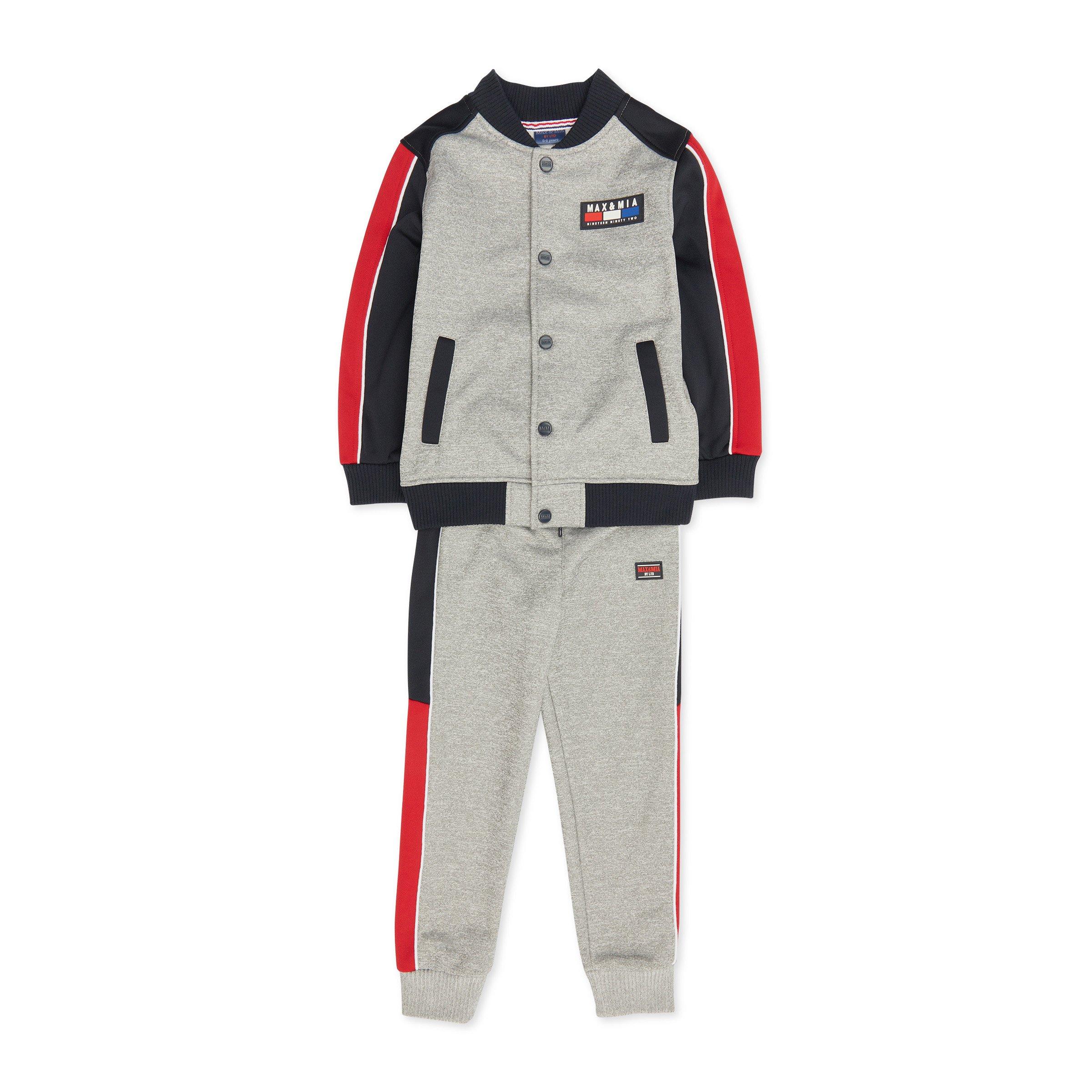 Kid Boys Grey Sweat Top and Jogger Set (3200510) | Max & Mia