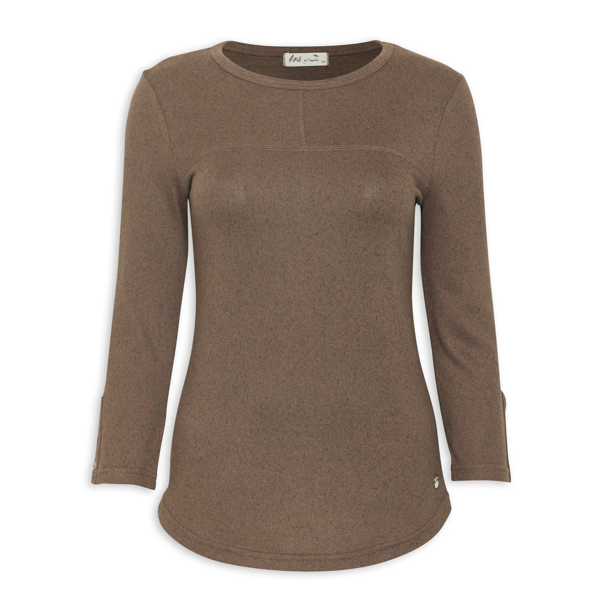 Mocha Brown Long Sleeve T-shirt (3200571) | TRS