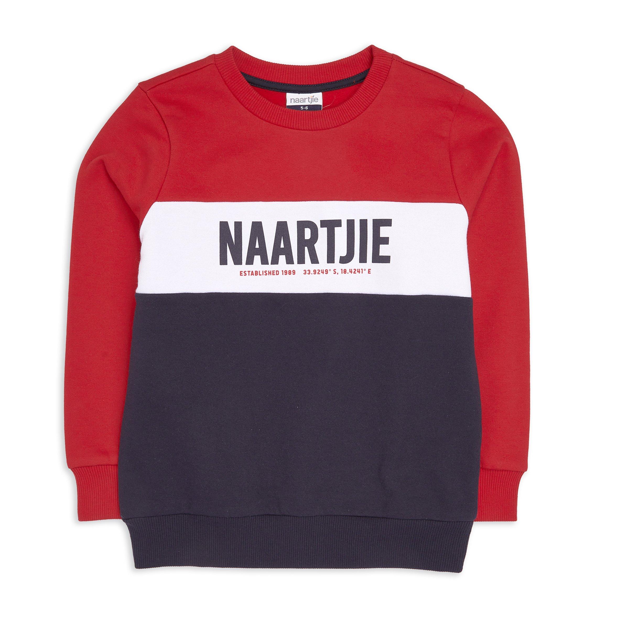 Kid Boys Red Colourblocked Sweat Top (3200617) | Naartjie