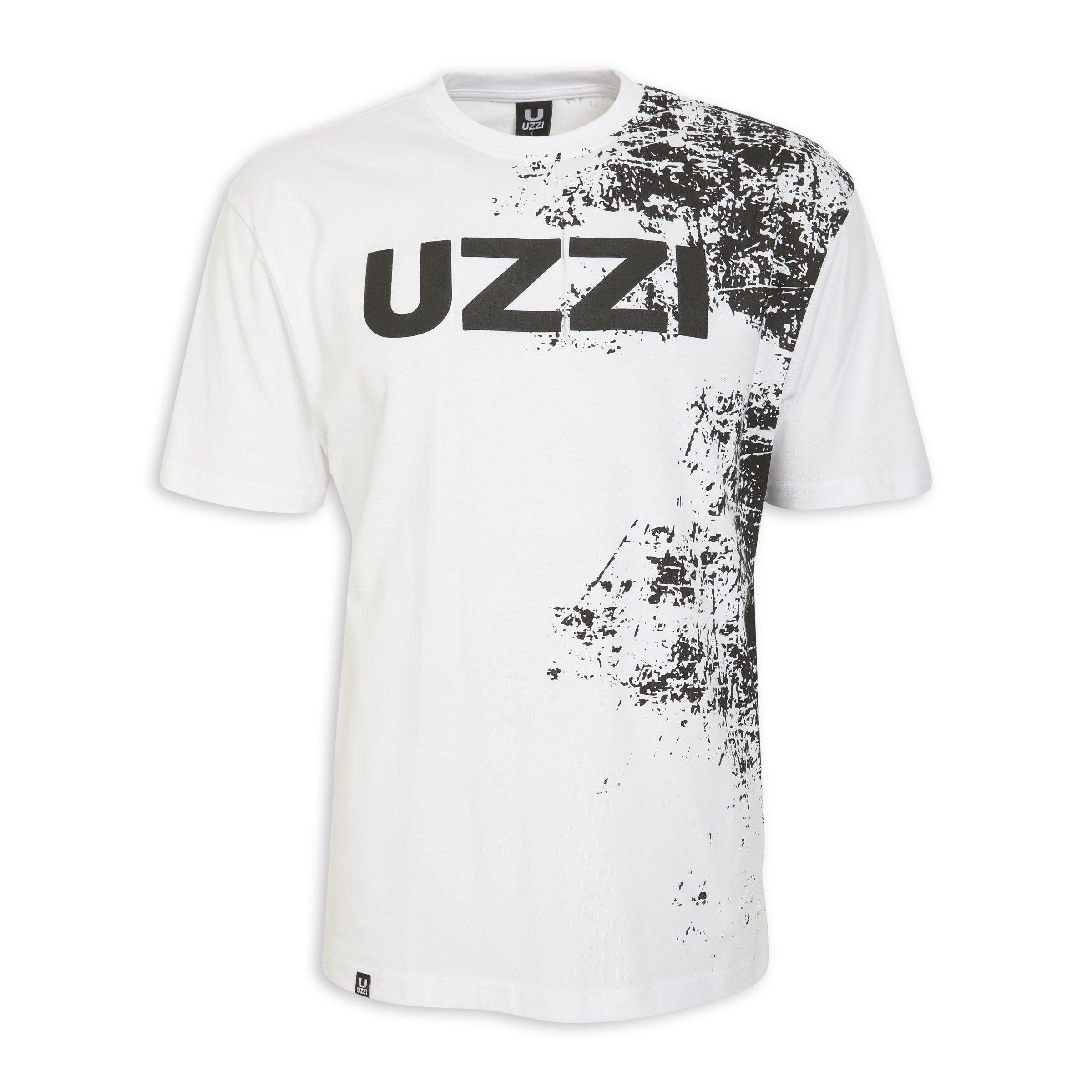 White Abstract Splatter T-shirt (3200693) | UZZI