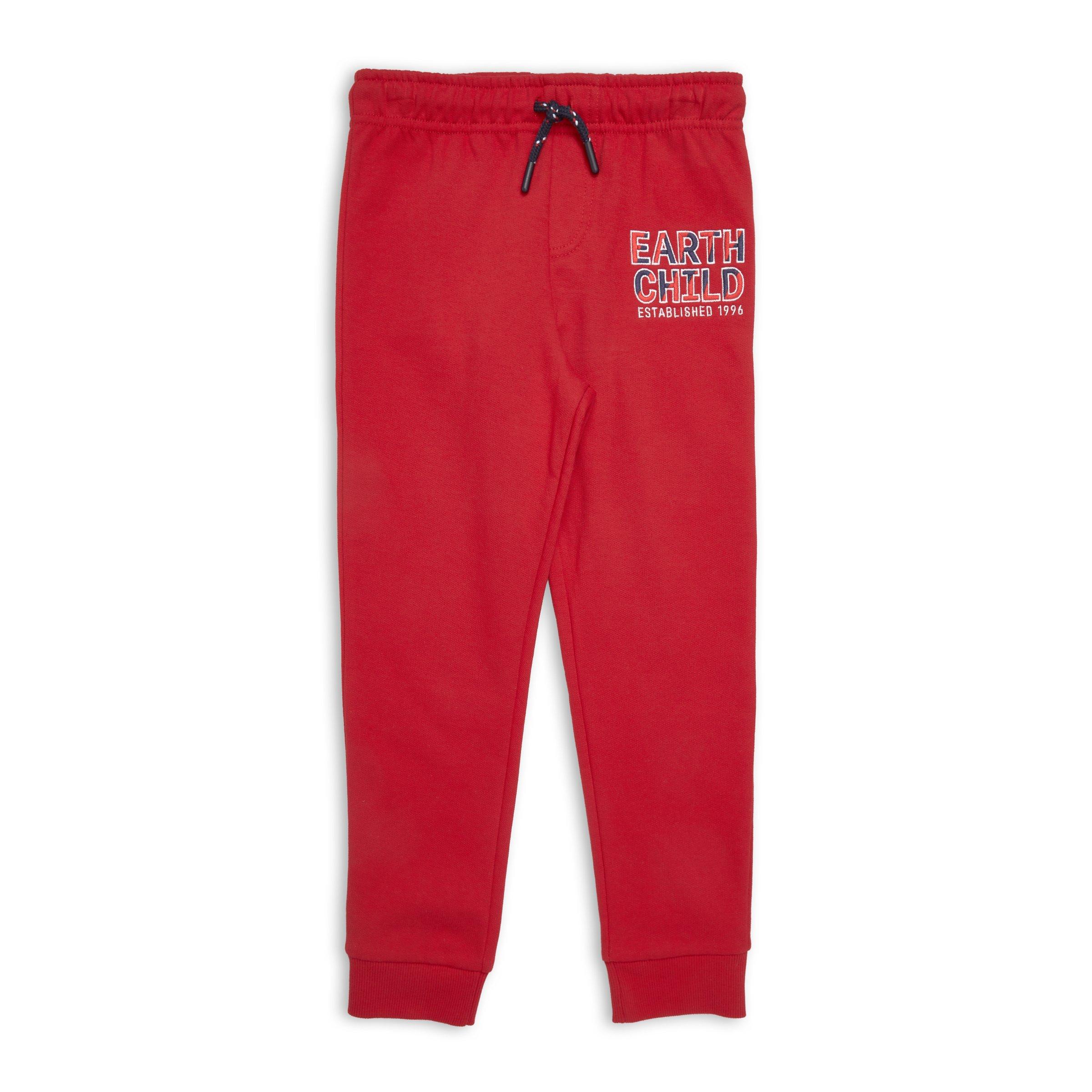 Kid Boys Red Jogger Pants (3200756) | Earthchild