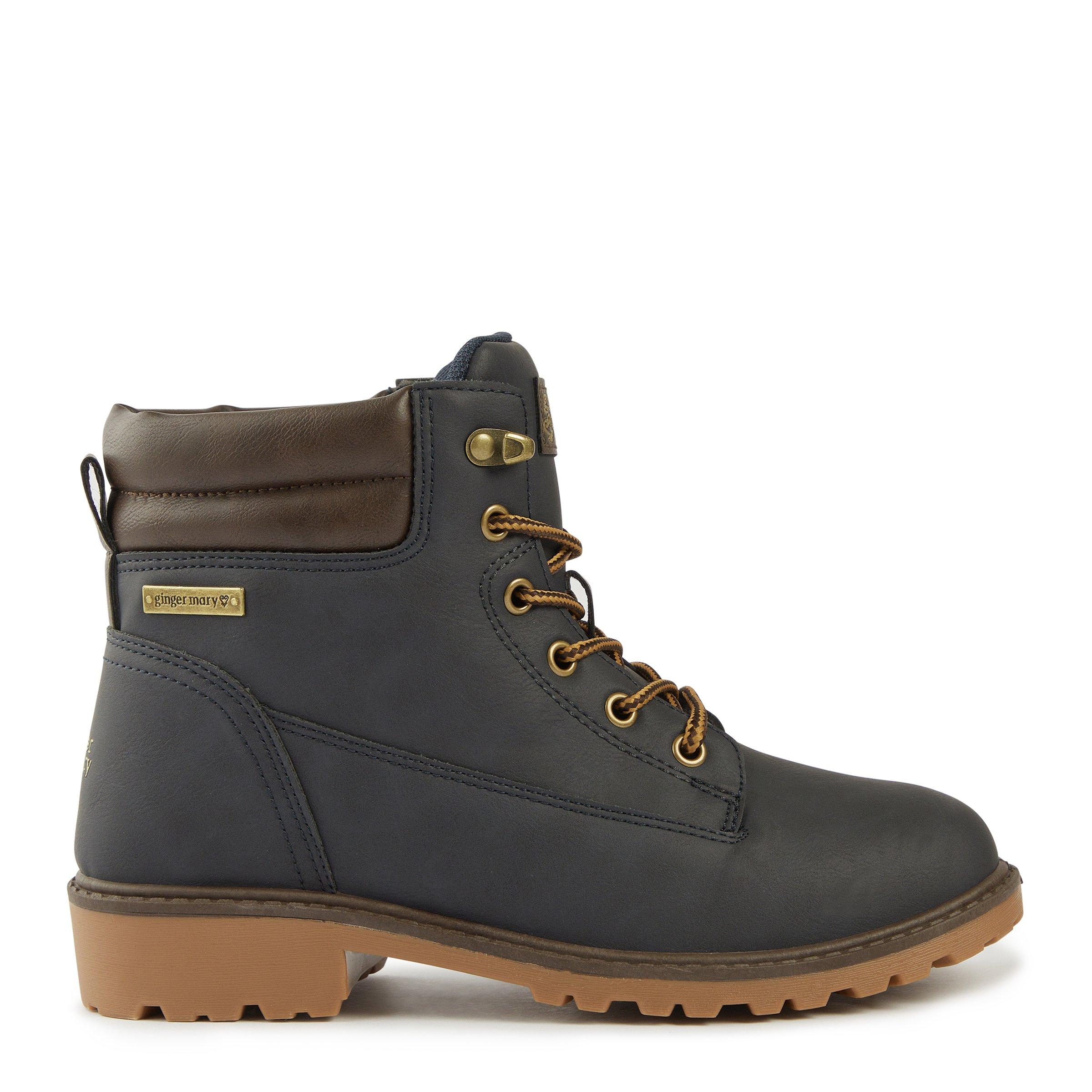 Navy Lace-up Boots (3200800) | Ginger Mary