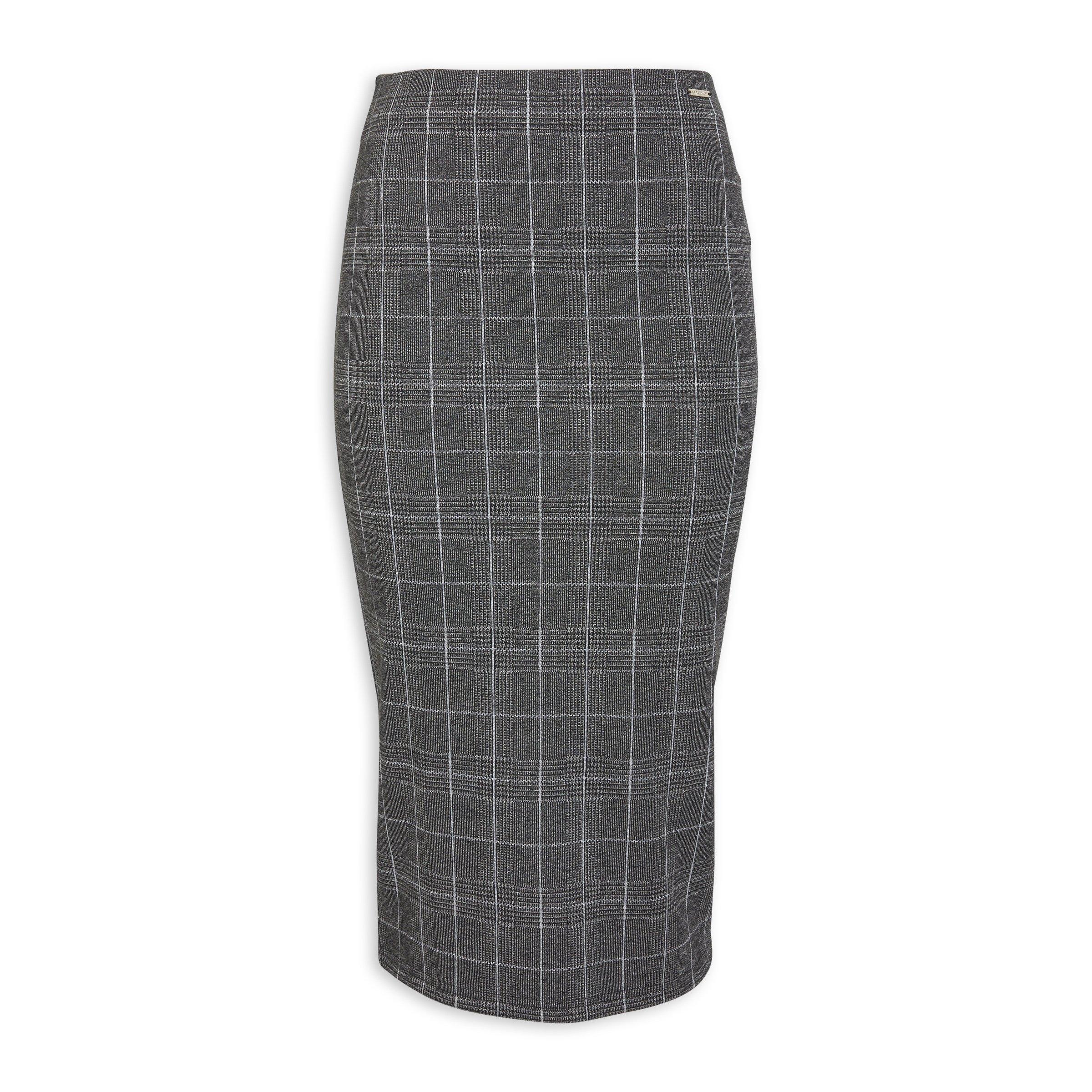 Grey Check Print Skirt (3201082) | Daniel Hechter