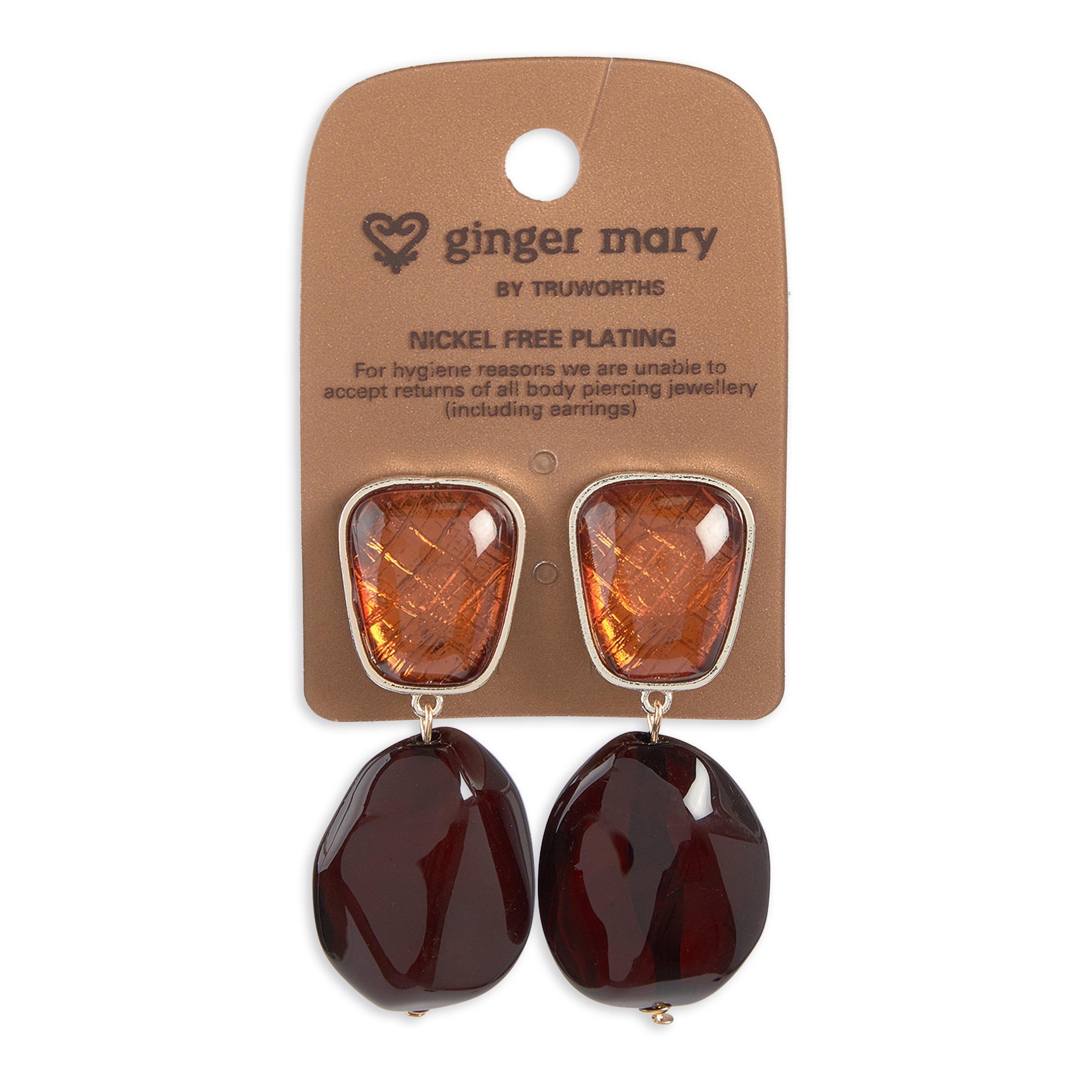Brown Statement Earrings (3201235) | Ginger Mary