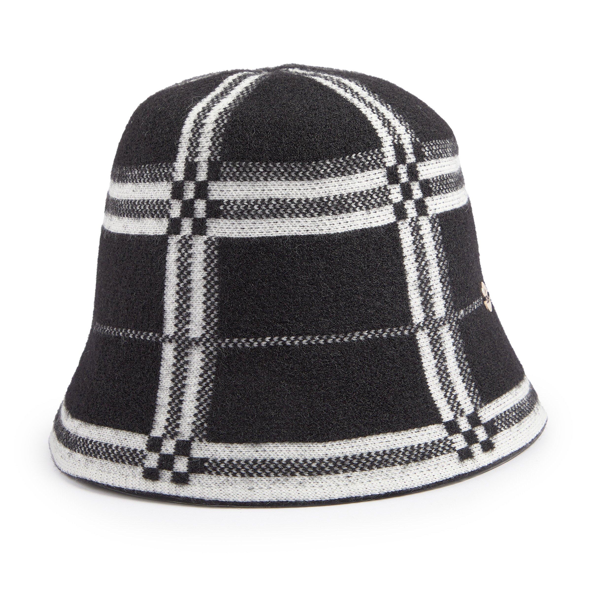 Black Check Cloche Knit Hat (3201338) | Daniel Hechter