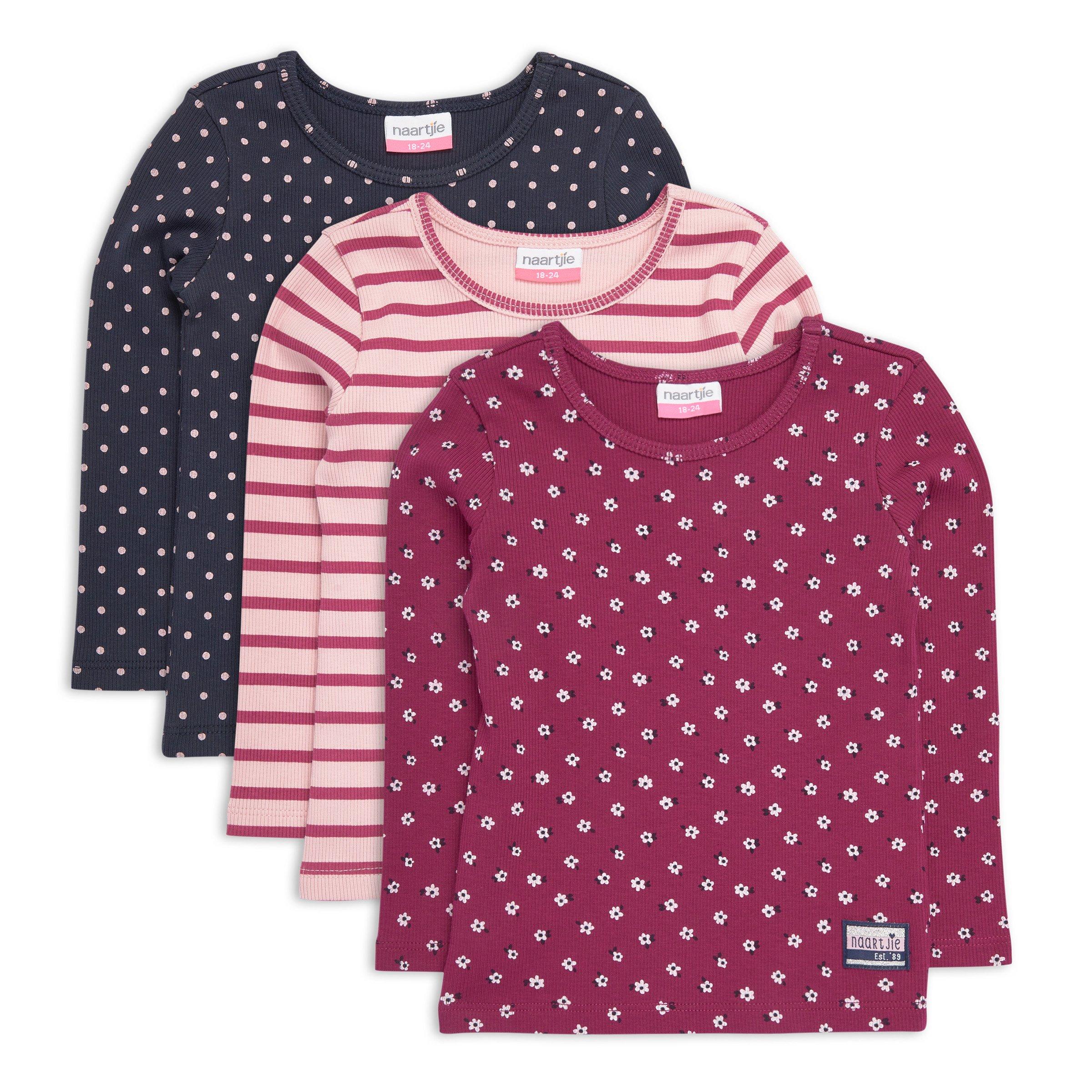 Baby Girls 3-pack Long Sleeve T-shirts (3201348) | Naartjie