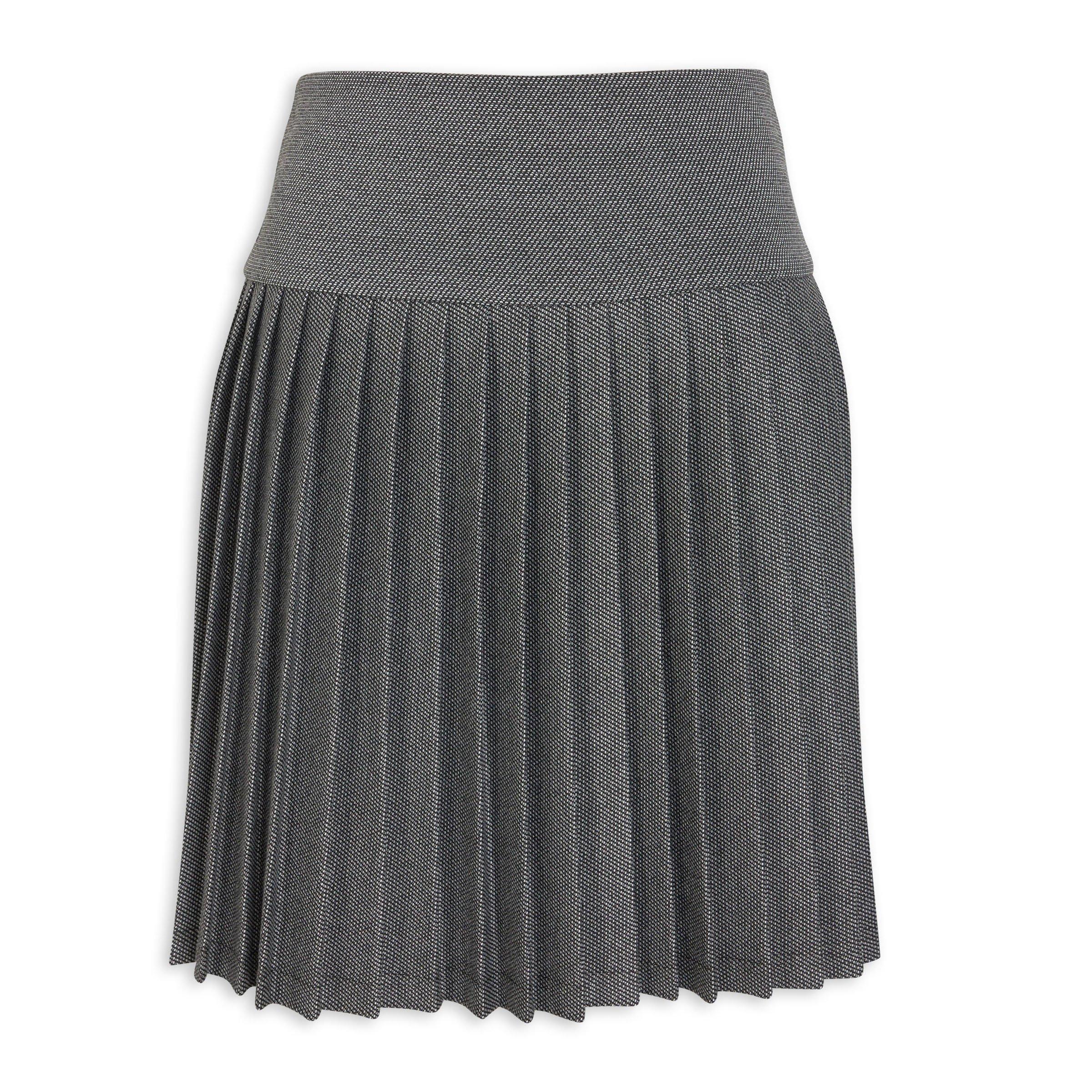 Grey Pleated Check Skirt (3201404) | Inwear