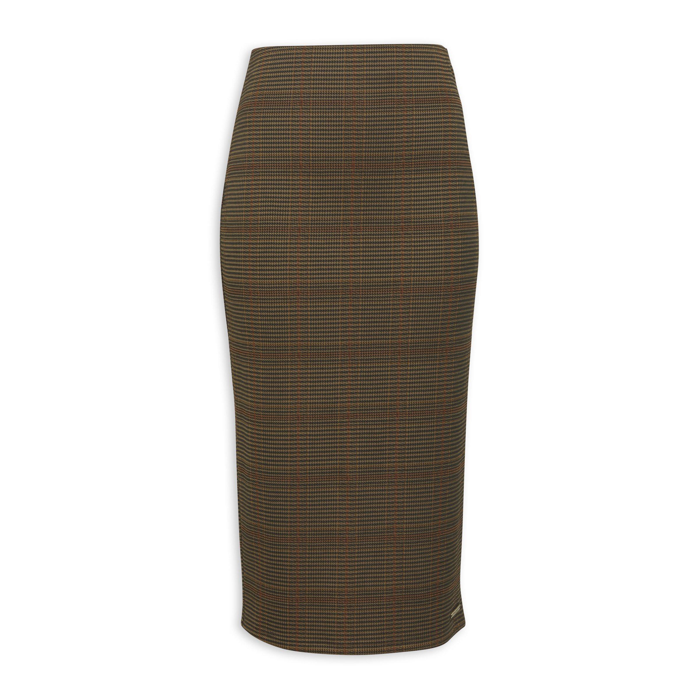 Brown Check Bodycon Skirts (3201455) | Ginger Mary