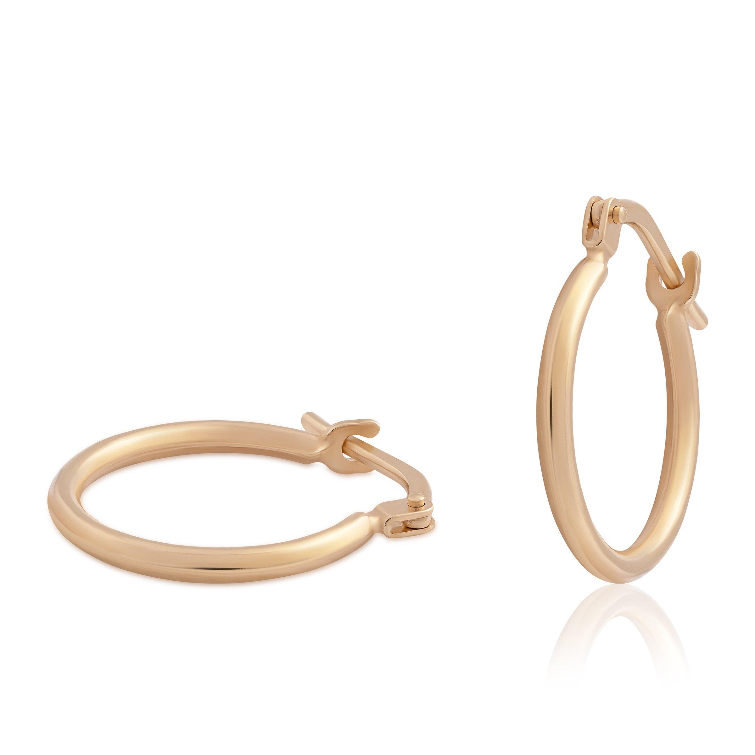 Bonded Gold 14mm Tube Hoops (3201525) | Bonded Gold