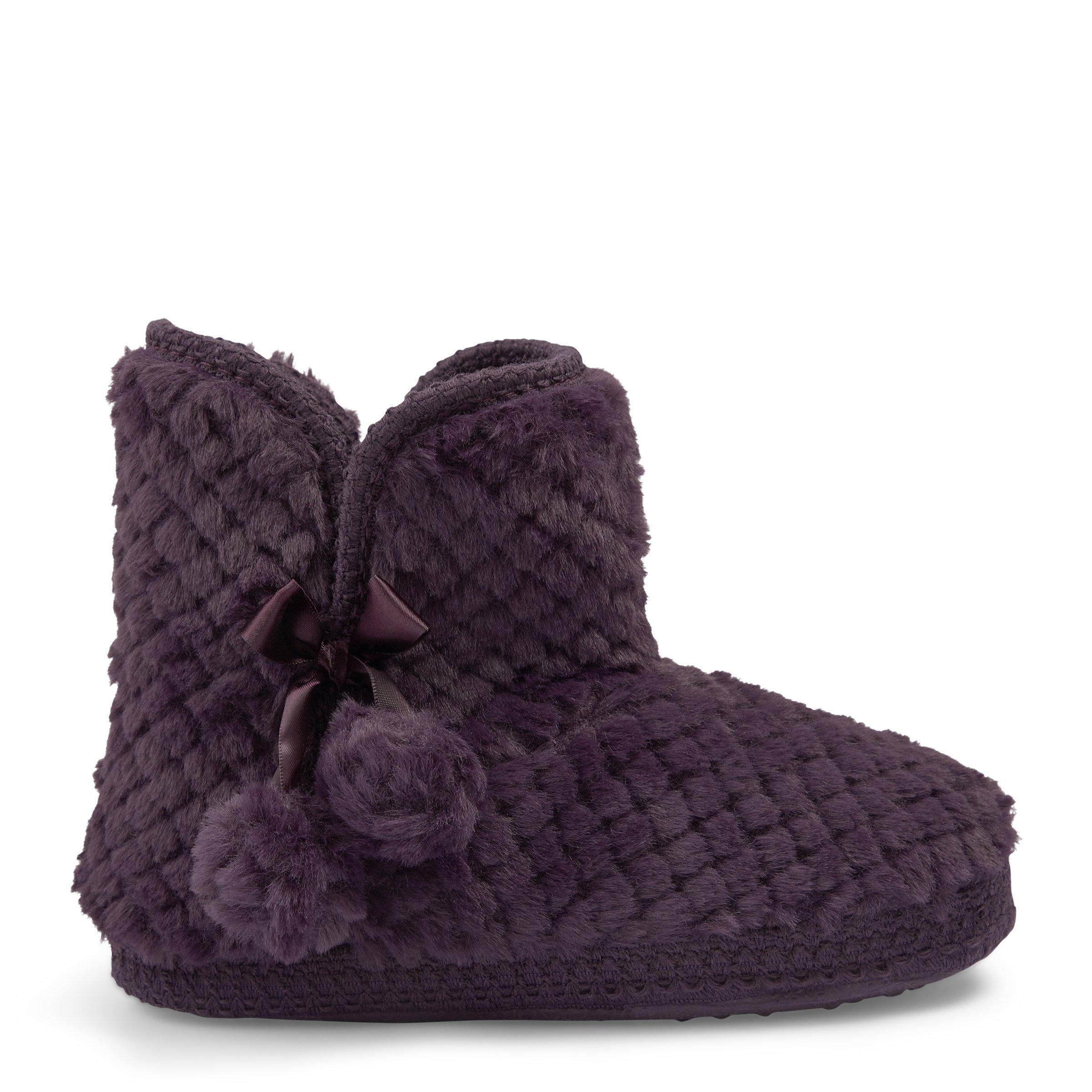 Plum Purple Textured Boots Slippers (3201632) | Truworths