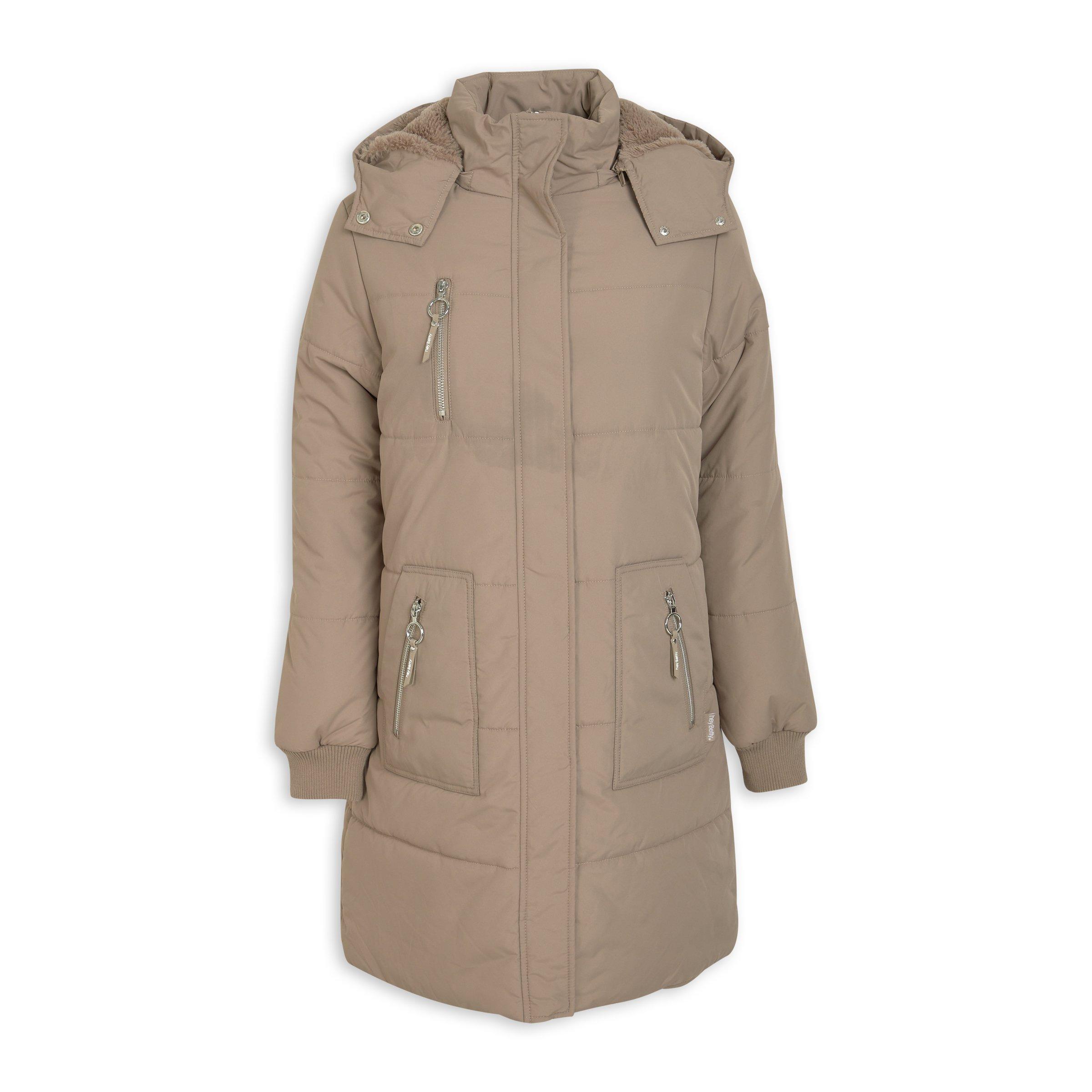 Mocha Brown Utility Puffer Jacket (3201890) | Hey Betty