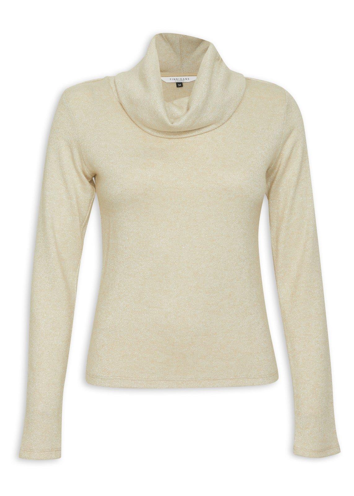 Beige Knit Top with Sparkle Detail (3201999) | Finnigans