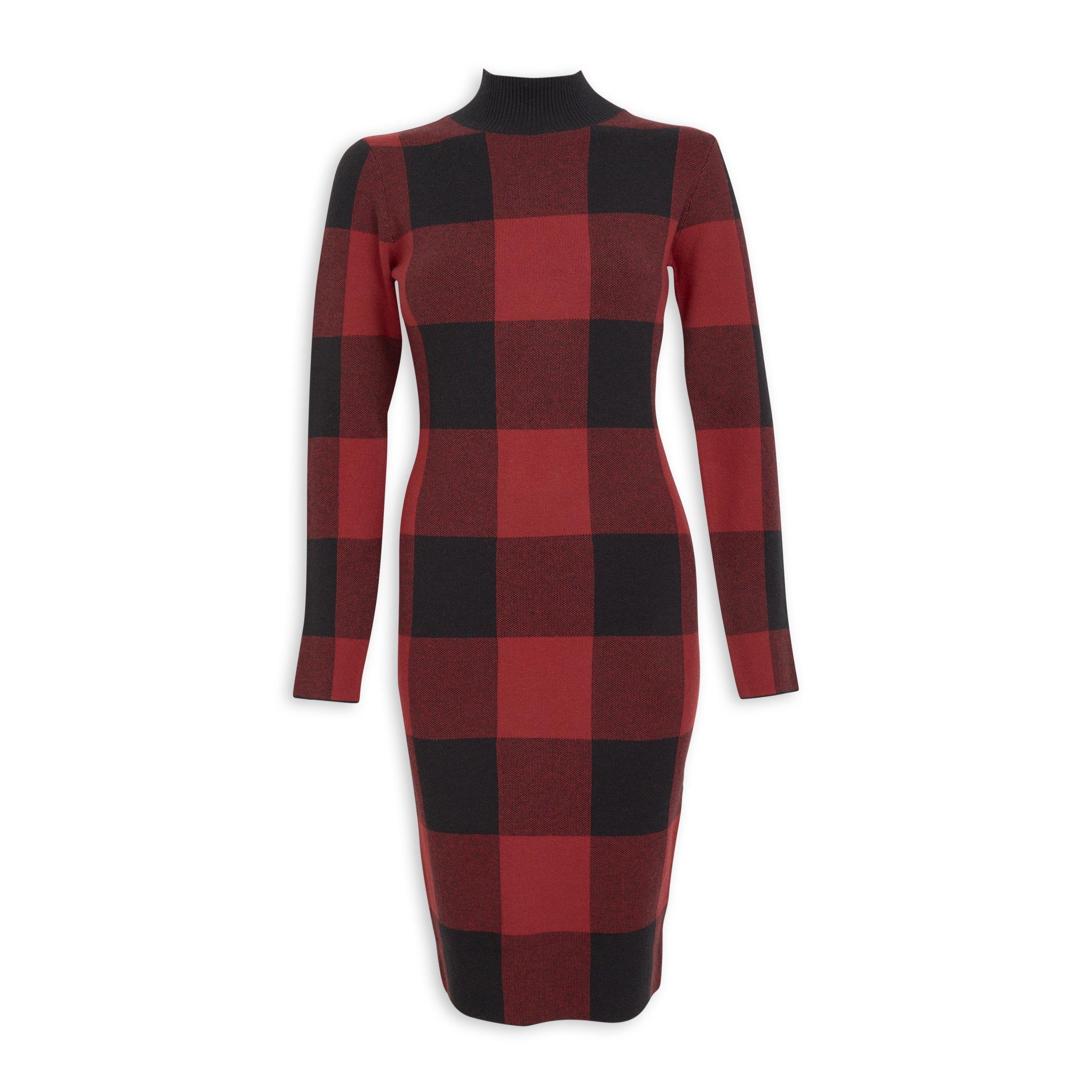 Red and Black Check Bodycon Dress (3202209) | Inwear