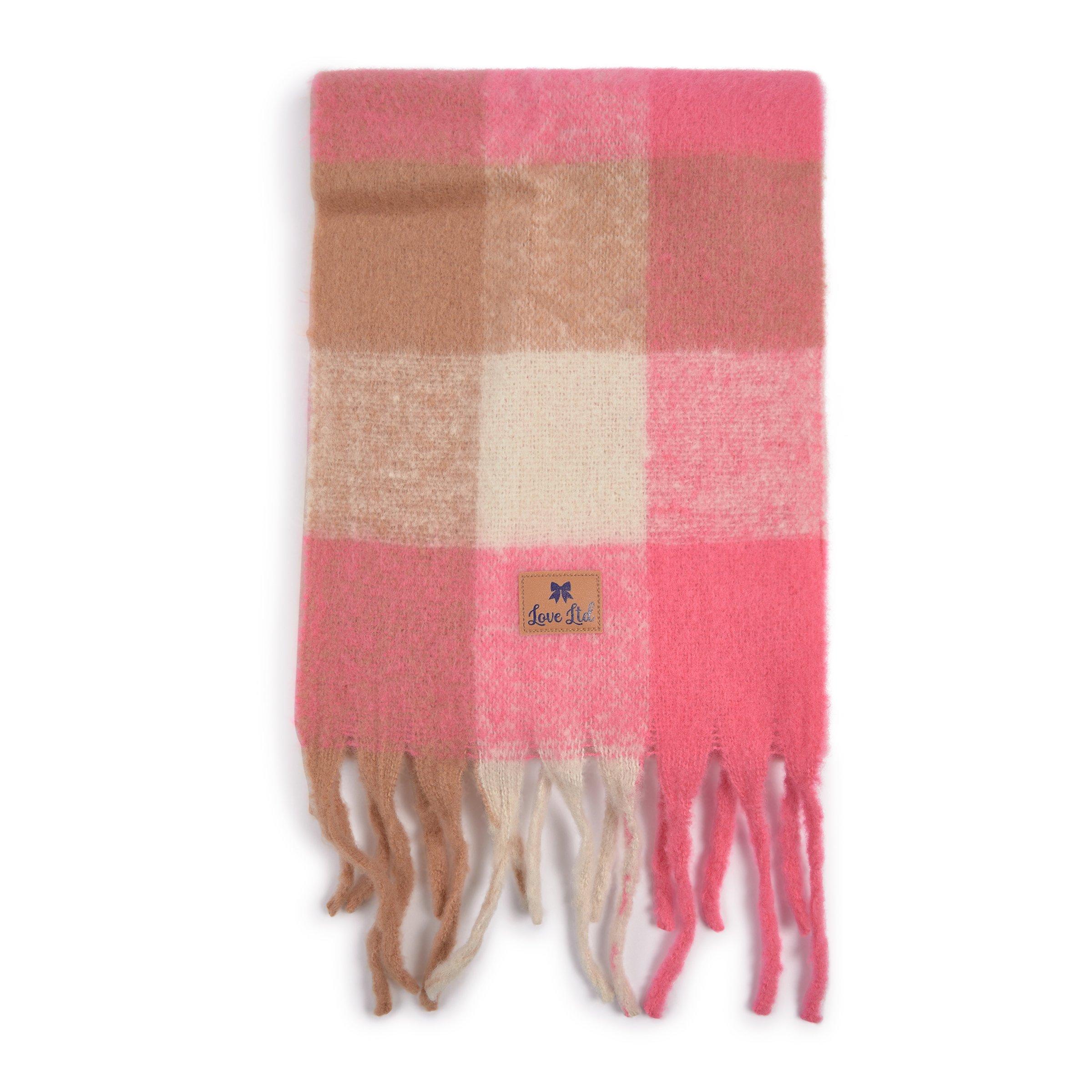 Girls Pink Check Scarf (3202358) | LTD Kids