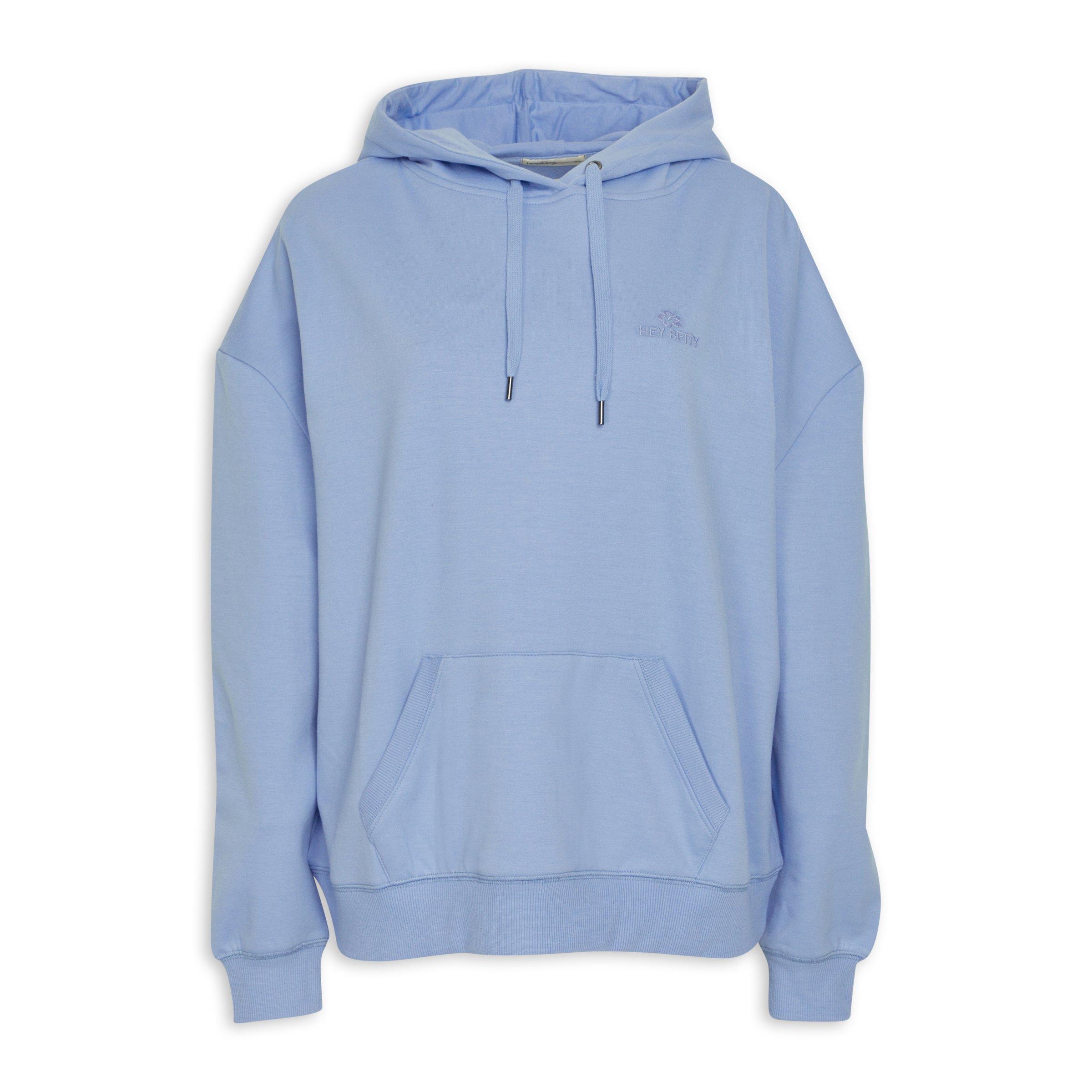 Light Blue Hoodie with Drawstrings (3202649) | Hey Betty