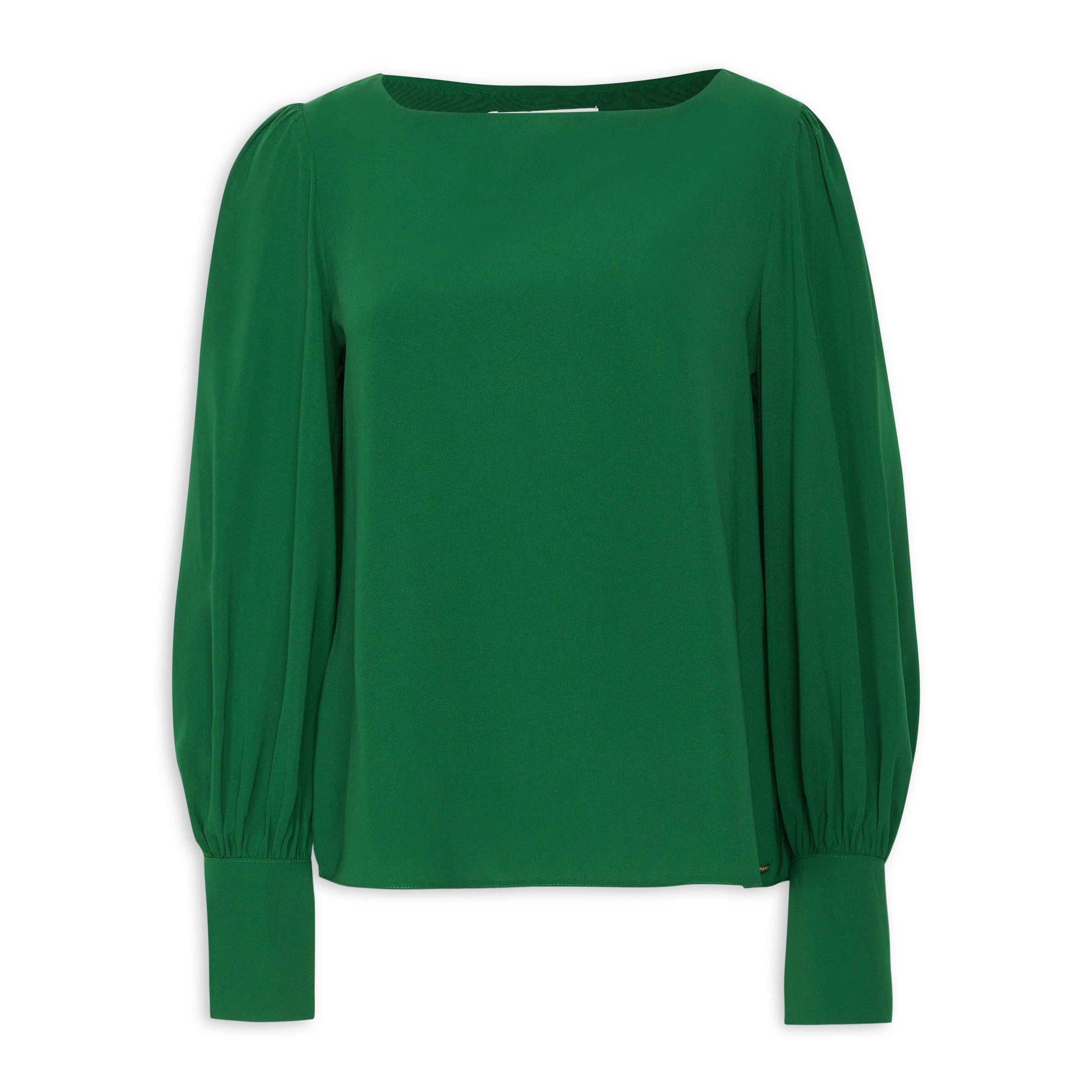 Green Back Button-through Shell Top (3202702) | Finnigans