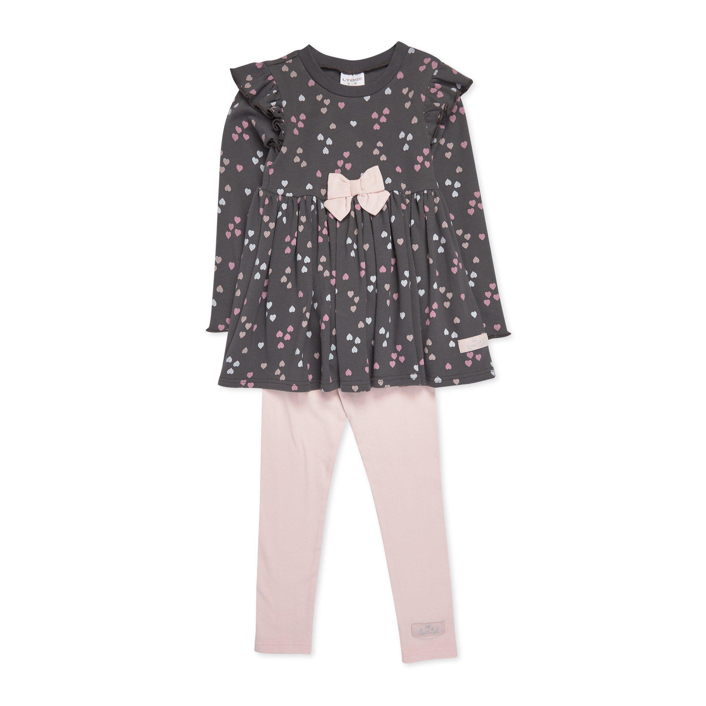 Kid Girls Grey Dress and Leggings Set (3202877) | LTD Kids