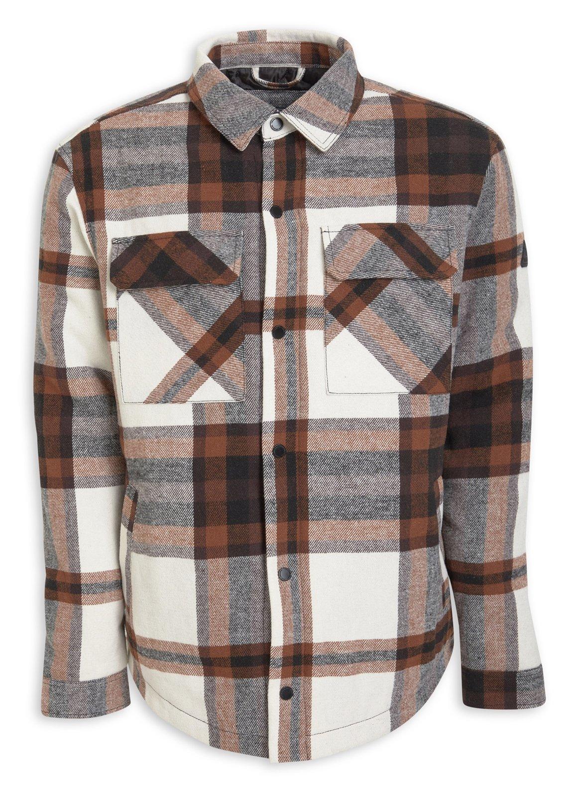 Tan Check Shacket (3203055) | Truworths Man