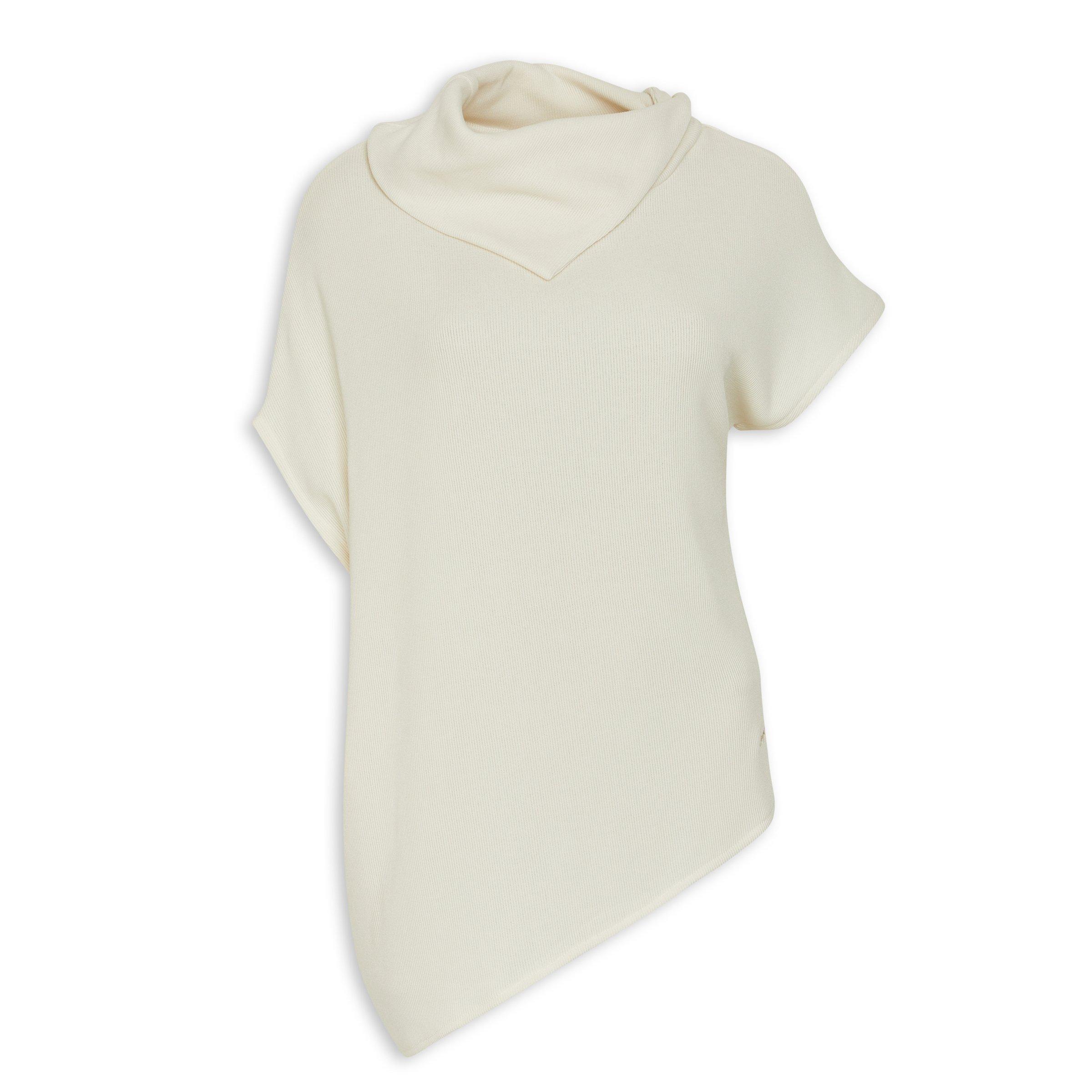 White Asymmetrical Knit Top (3203235) | Ginger Mary
