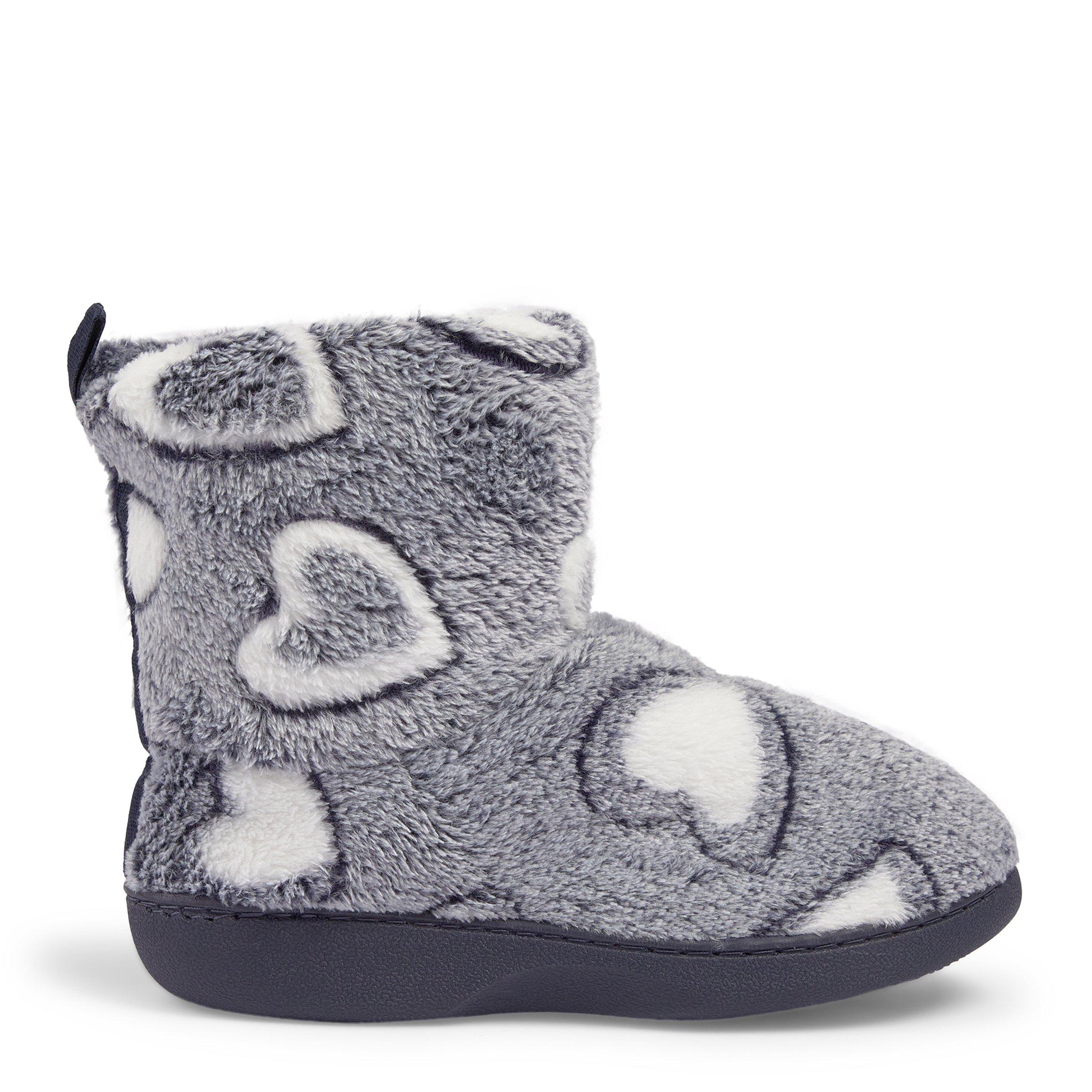 Navy Heart Print Bootie Slippers (3203518) | Truworths