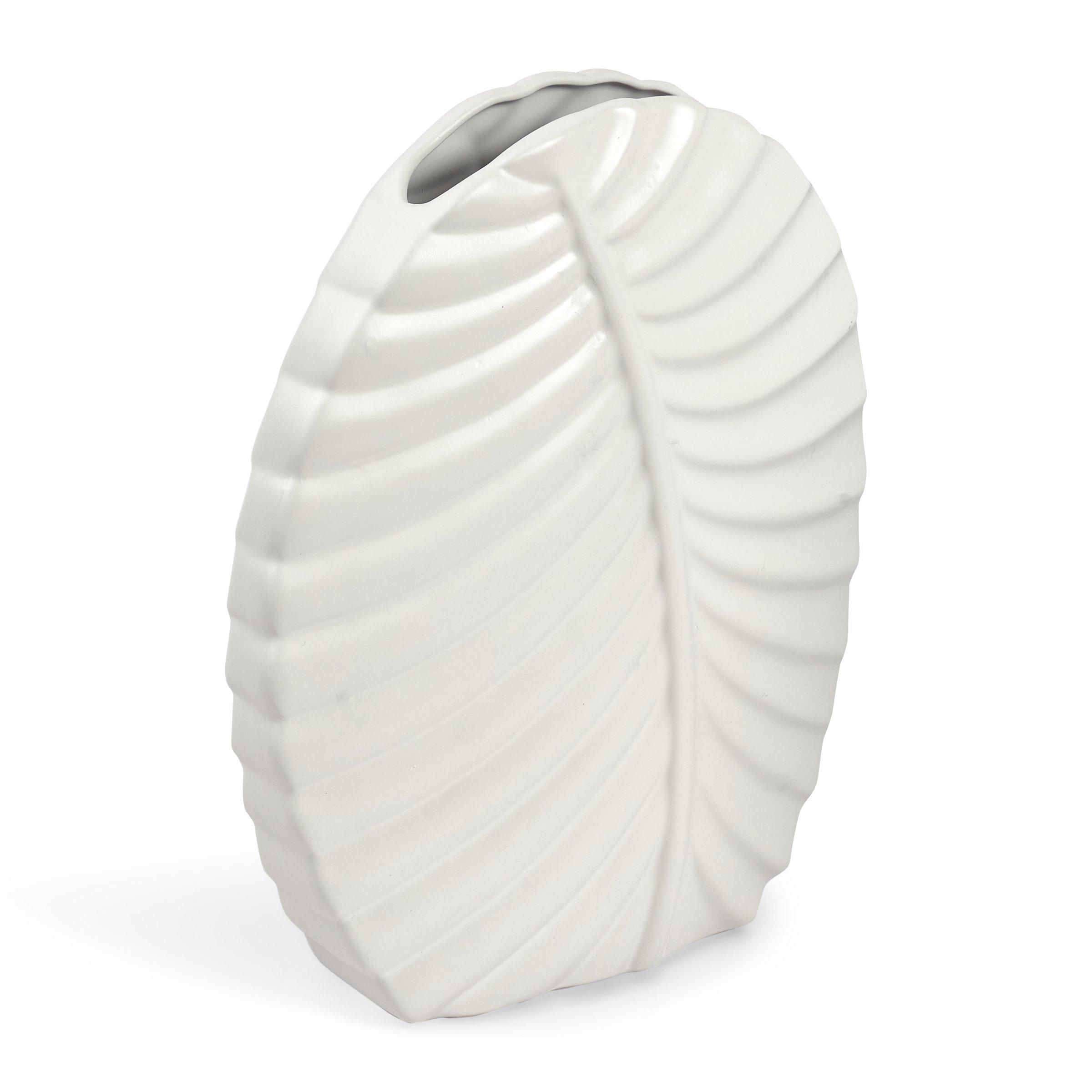 Matte White Leaf Vase (3203558) | Loads of Living