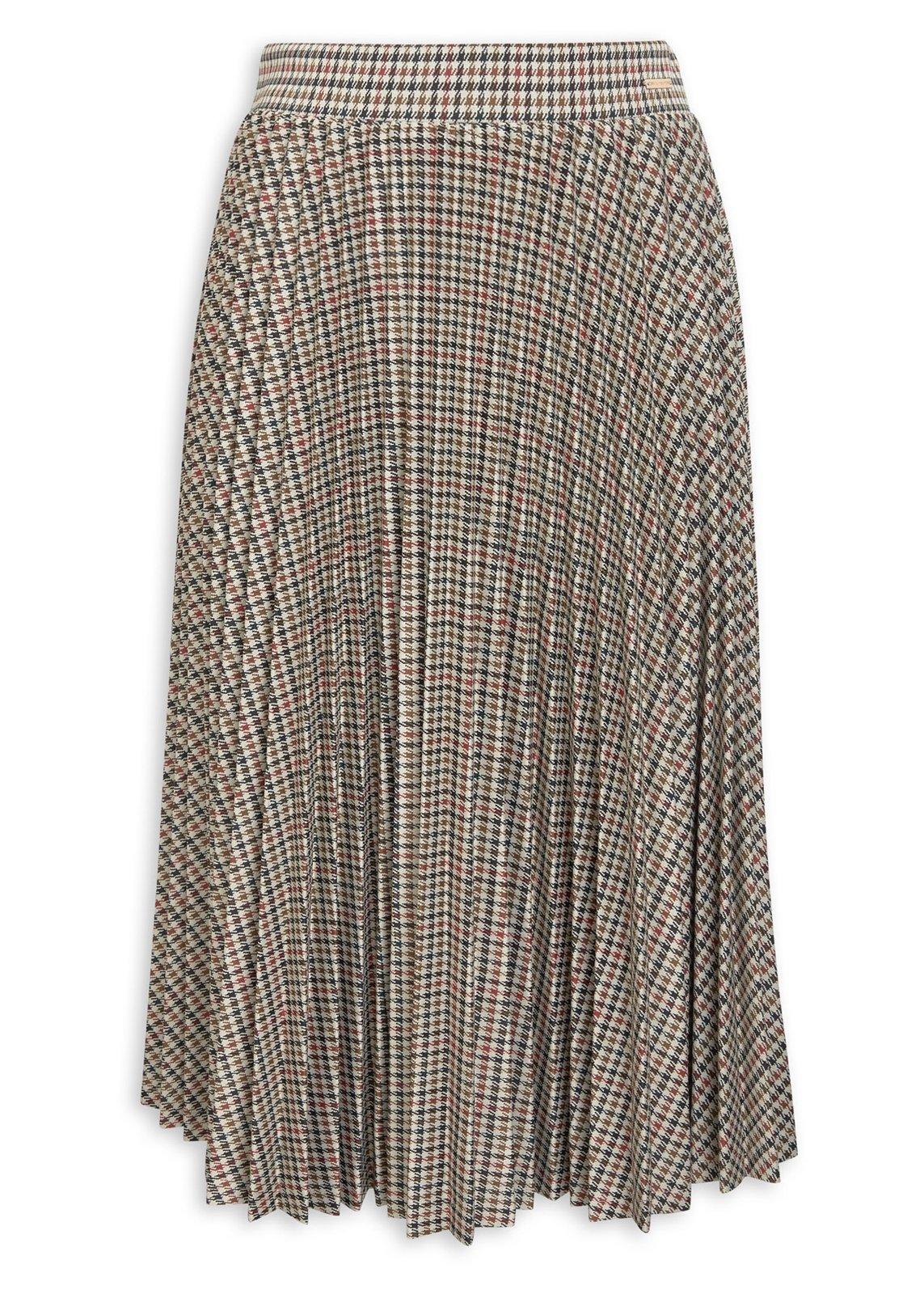 Beige Pleated Check Skirt (3203700) | Daniel Hechter