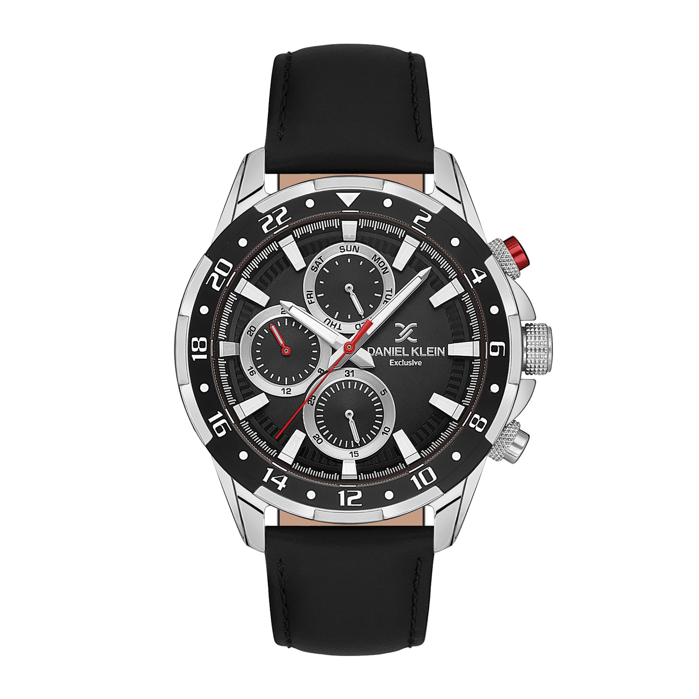 Black Leather Chrono Watch (3203852) | Daniel Klein