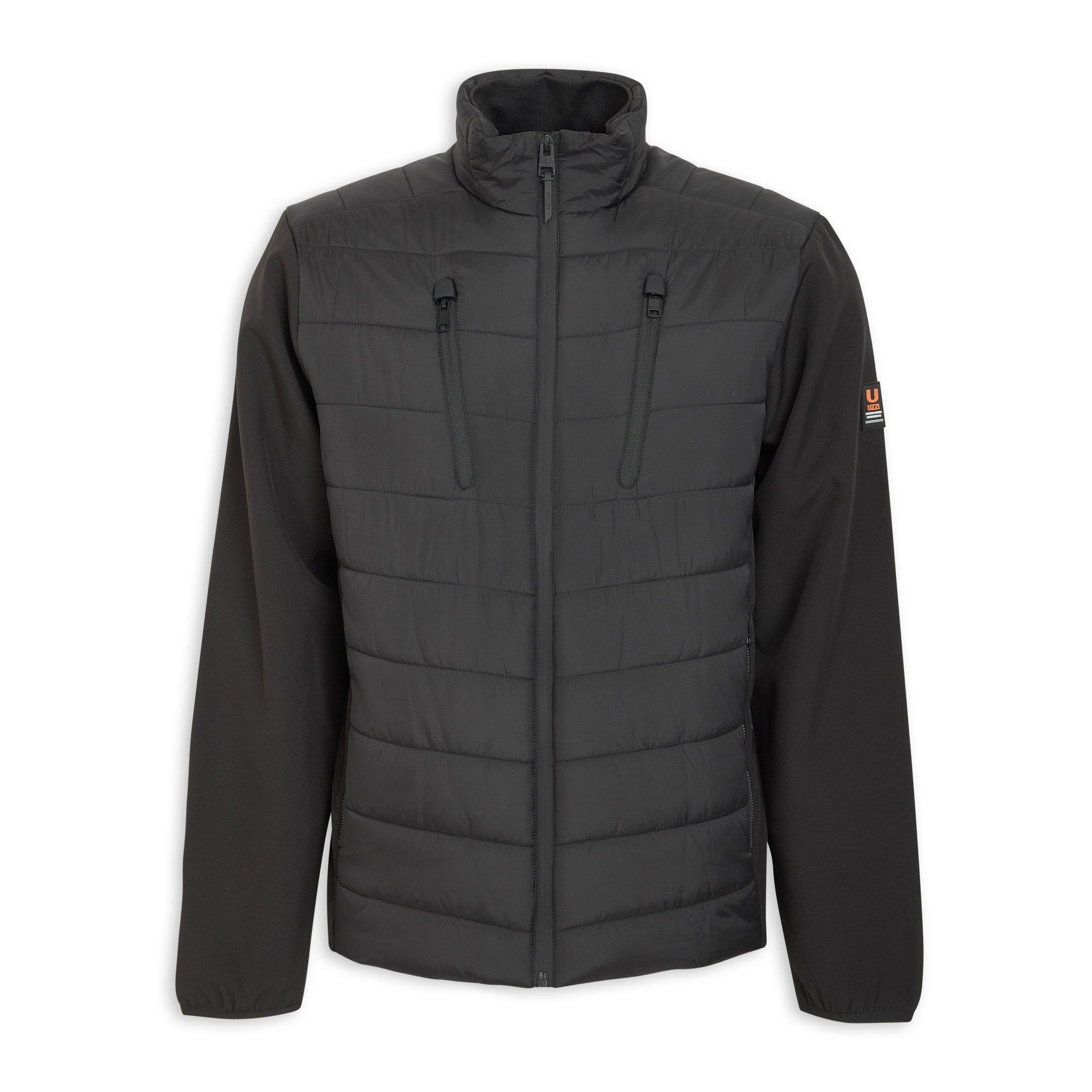 Black Combo Jacket (3203974) | UZZI