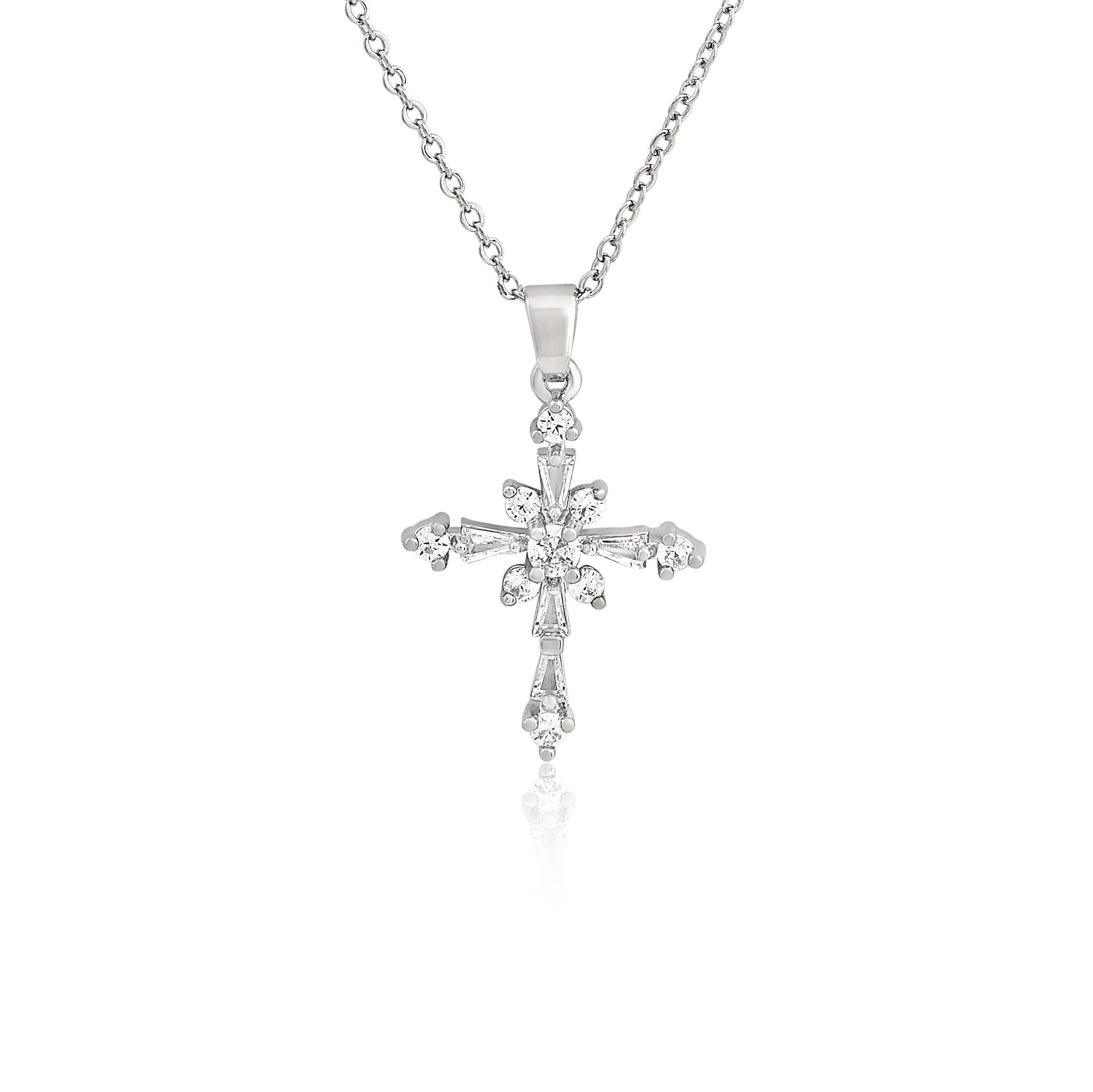 Silver Colour Plated Cross Pendant (3203993) | Sparkle