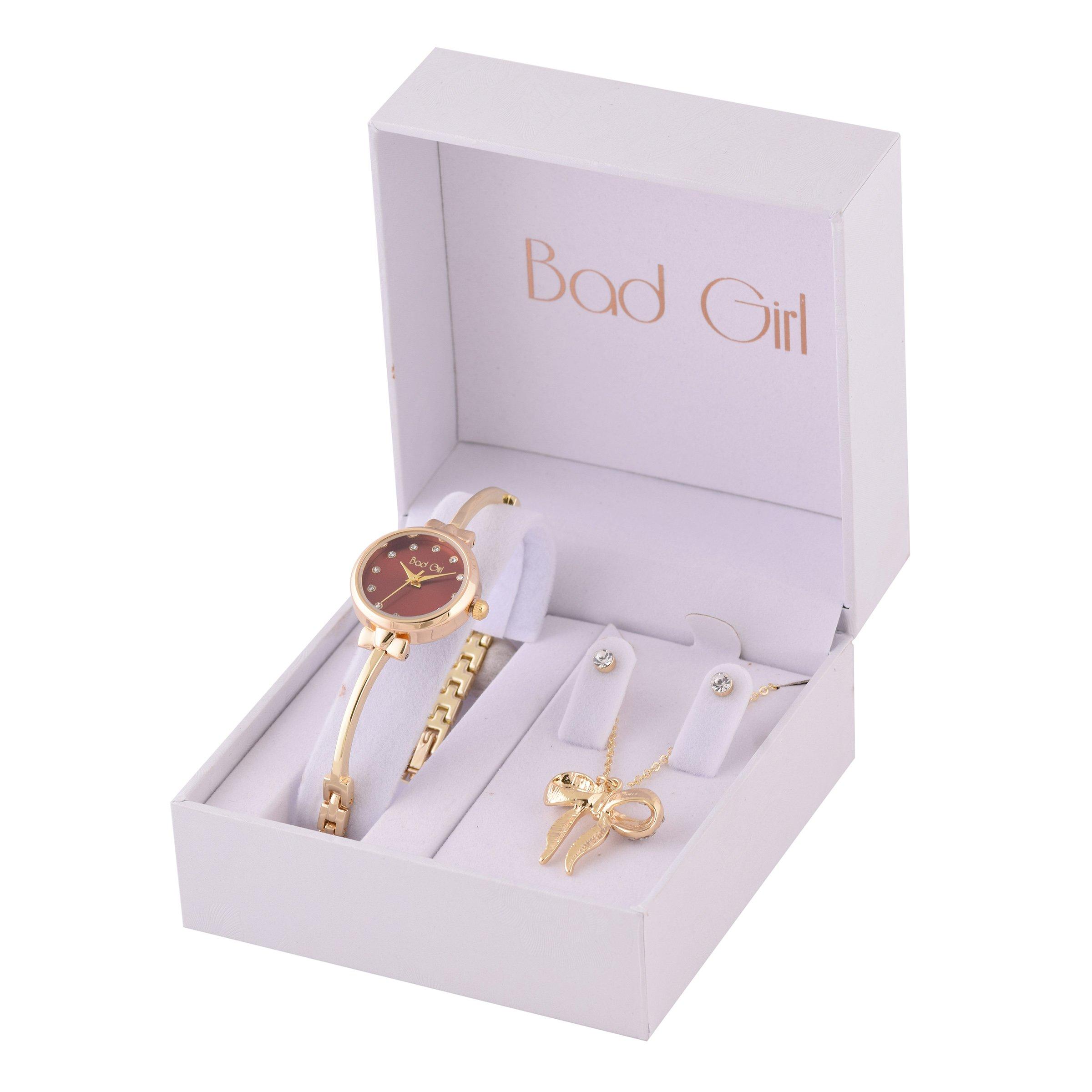Gold Metal Cuff Watch Set (3204000) | Bad Girl