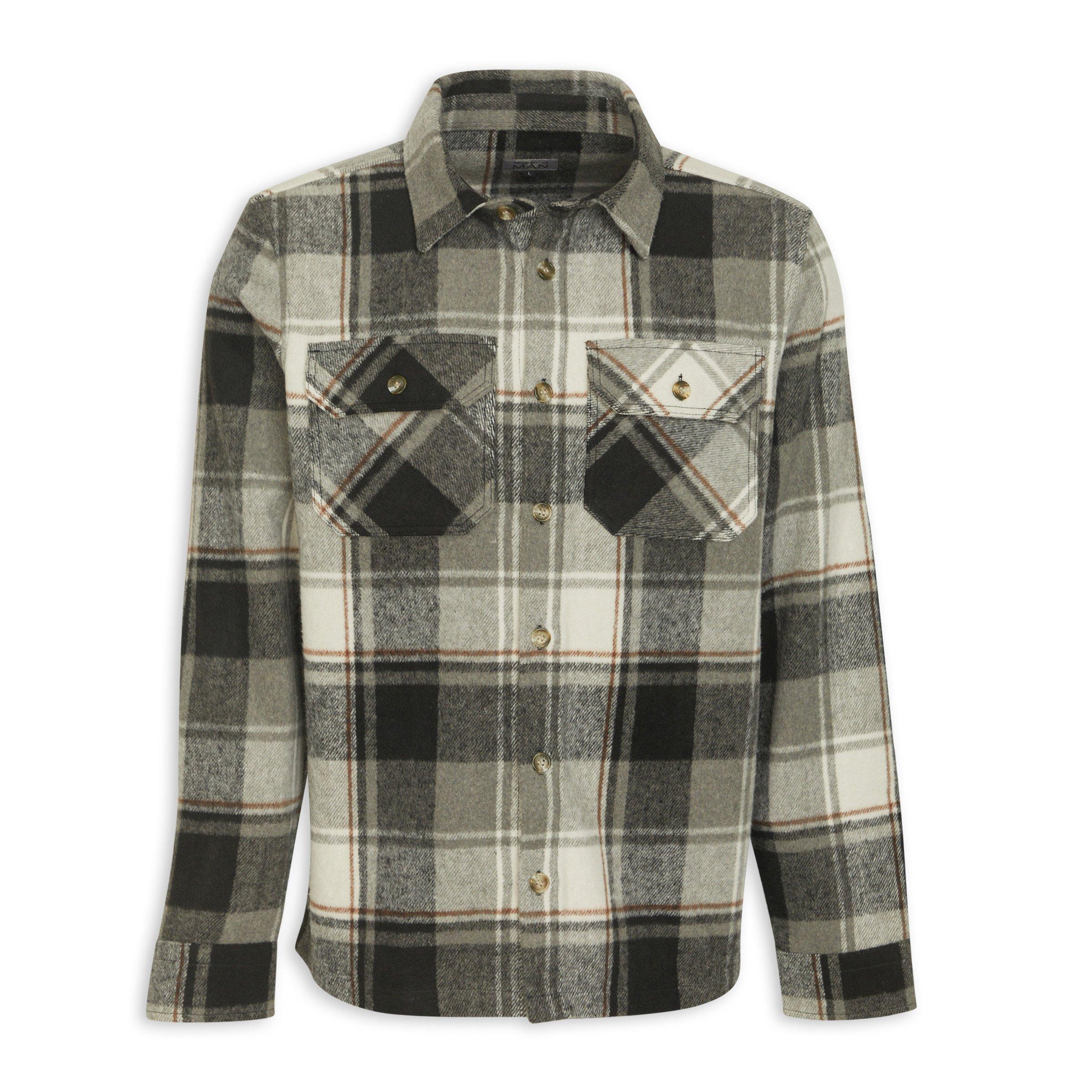 Charcoal Grey Check Shacket (3204134) | Truworths Man