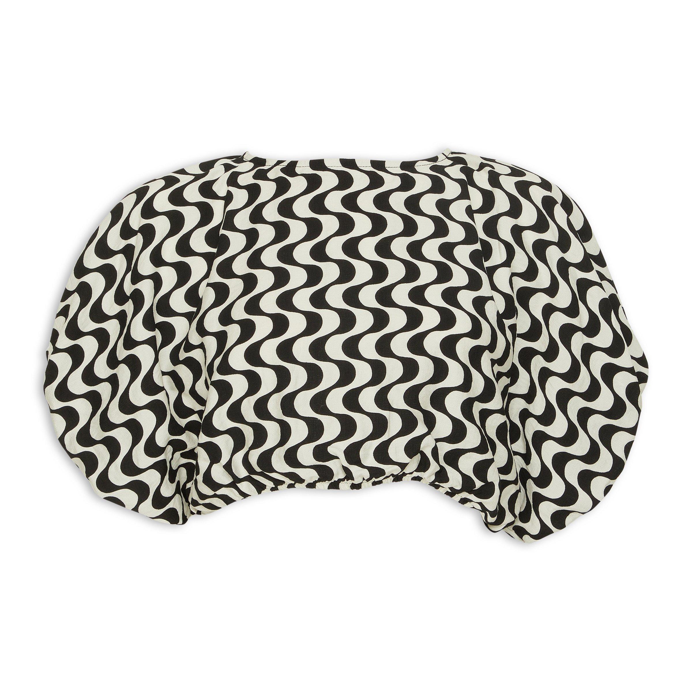 Black Squiggle Bubble Top (3204276) | X&O Ladies
