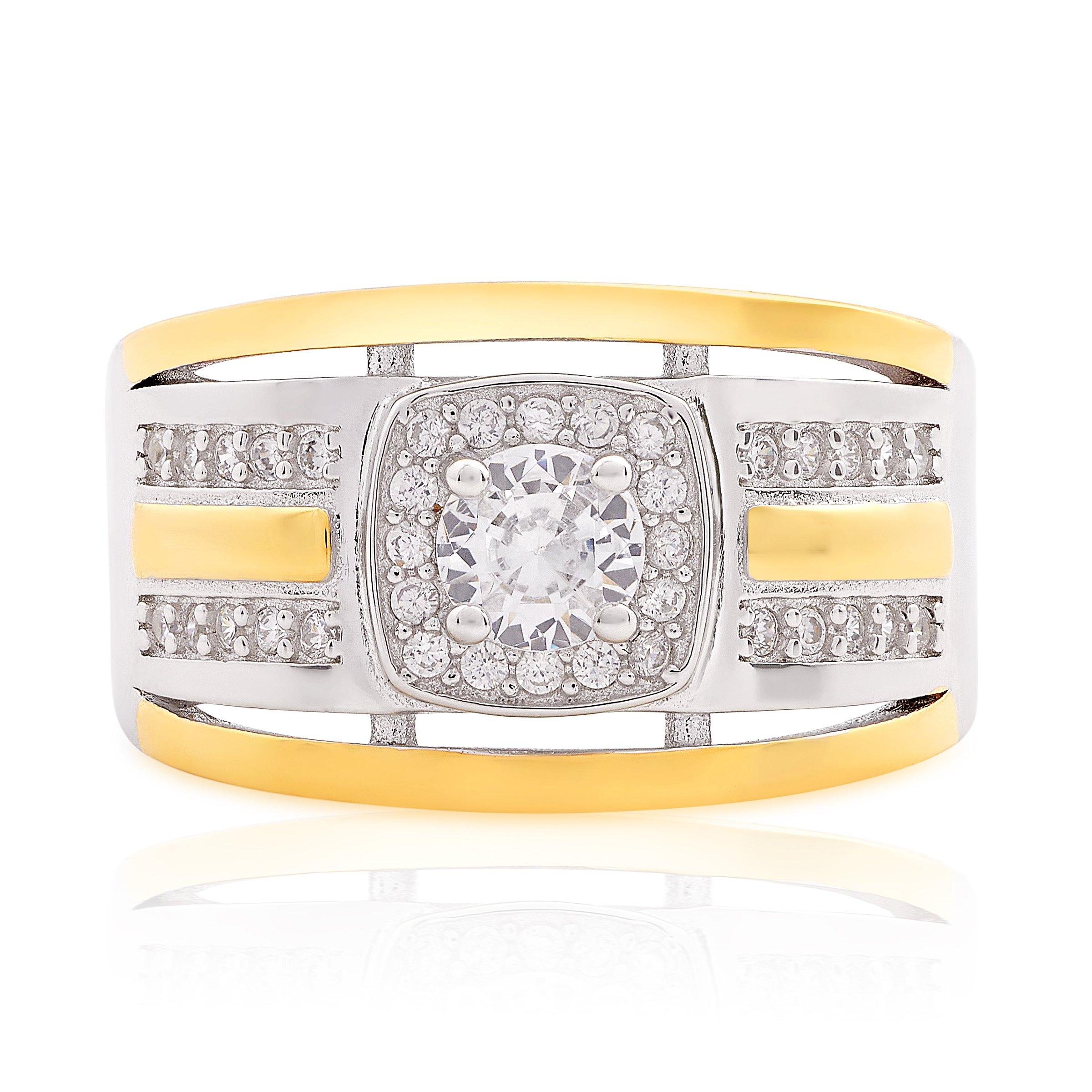 Premium Plated Straight Edge Ring (3204299) | Sterling Silver