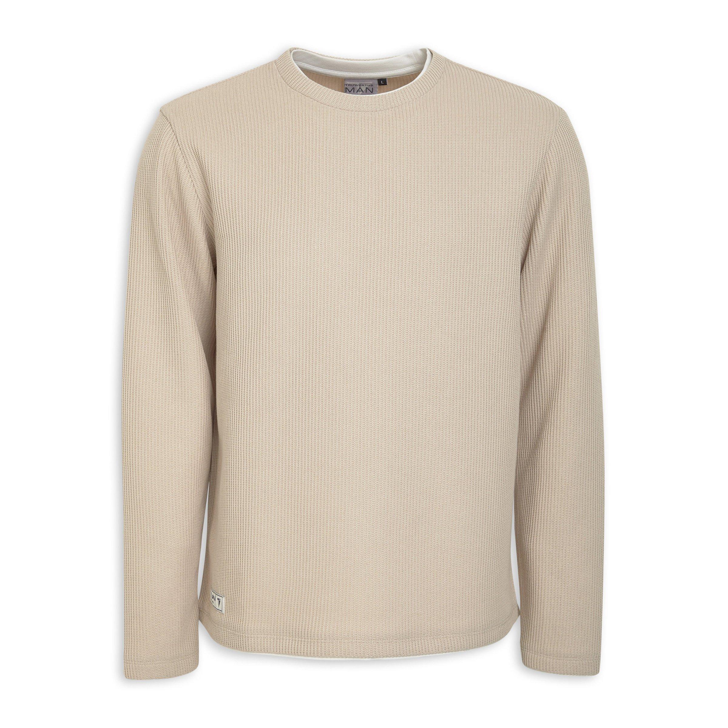 Beige Knit Long Sleeve T-shirt (3204327) | Truworths Man