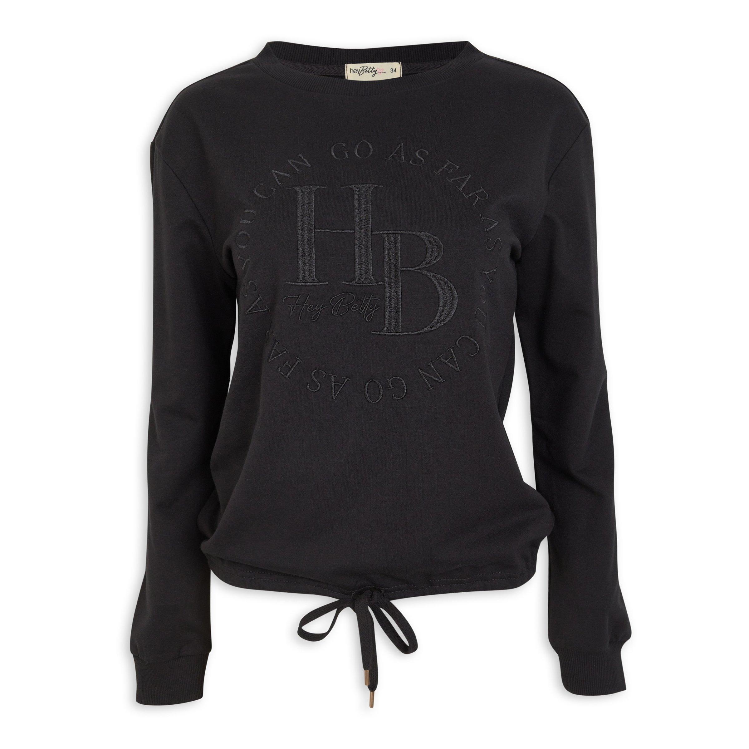 Black Embroidered Sweatshirt (3204349) | Hey Betty