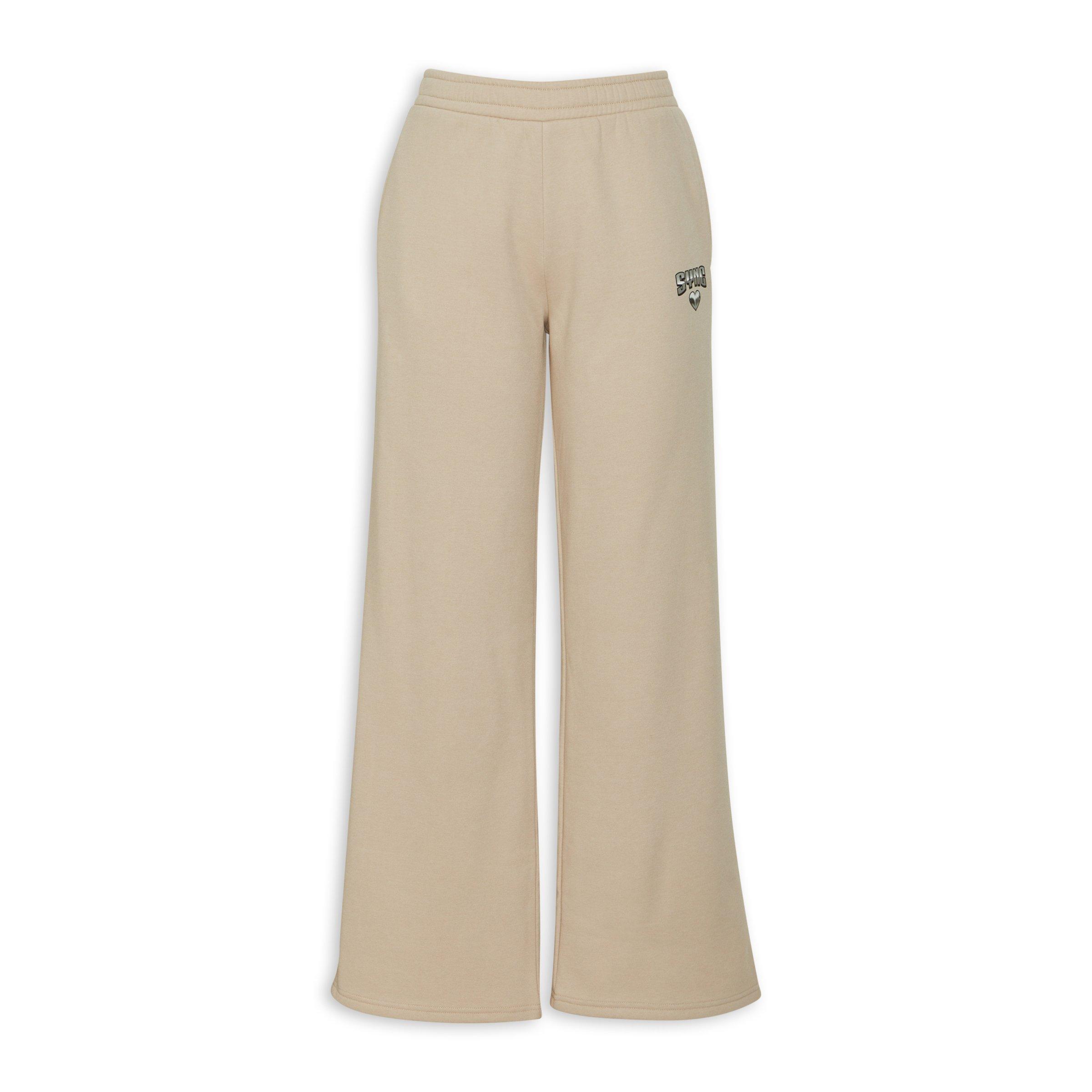Beige Wide Leg Joggers (3204615) | Identity X Sync