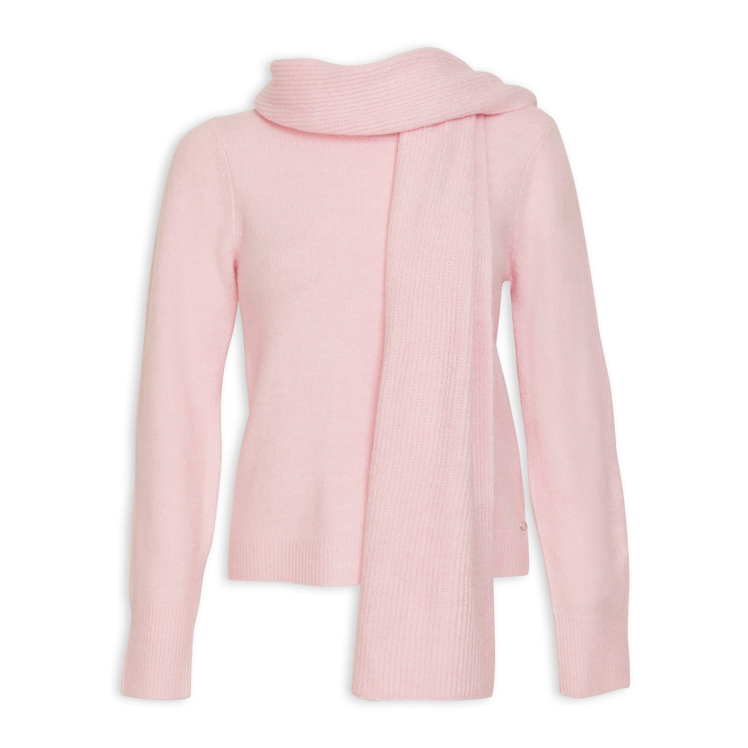 Pink Knit Top with Scarf (3204734) | TRS